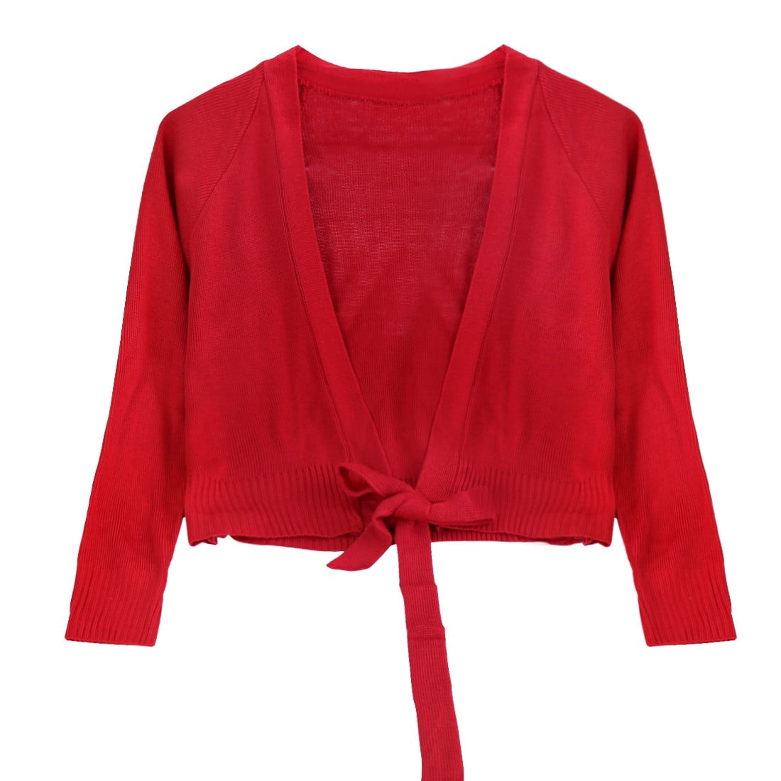 MSemis Kids Girls Long Sleeves Knit Cross Ballet Dance Wrap Top ...