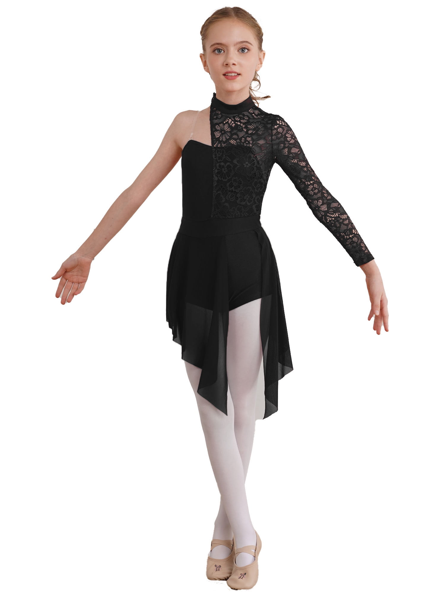 MSemis Kids Girls Lyrical Dance Costume Floral Lace Contemporary Dance ...