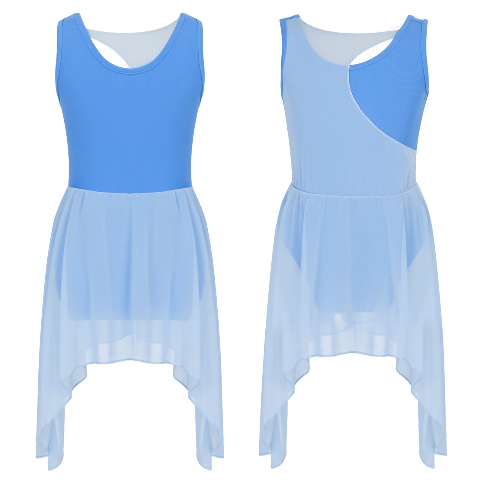 MSemis Kids Girls Mesh Splice Leotard Chiffon Dance Dress - Walmart.com