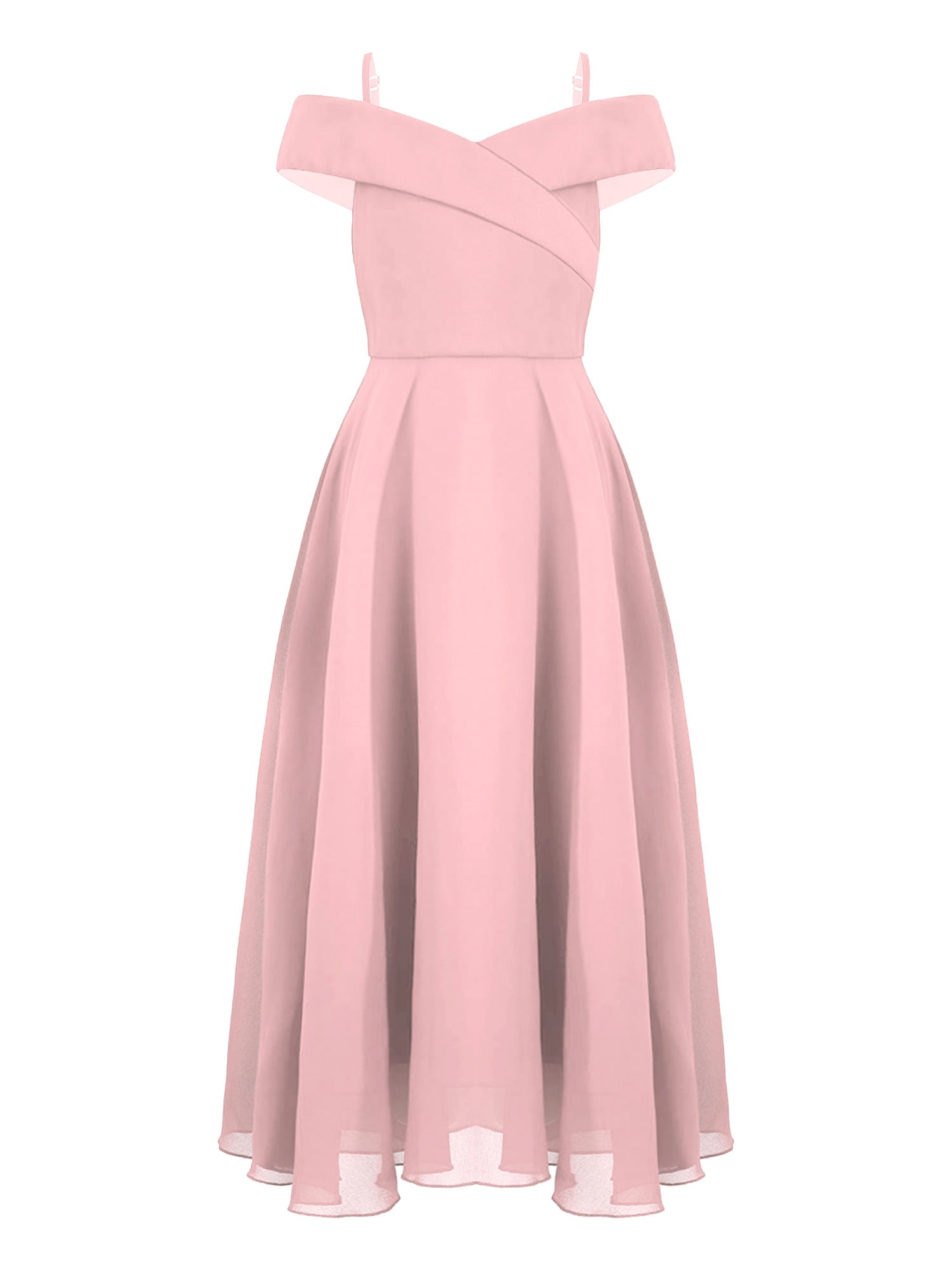 MSemis Kids Girls Off Shoulder Wedding Formal Dresses Spaghetti Strap A ...