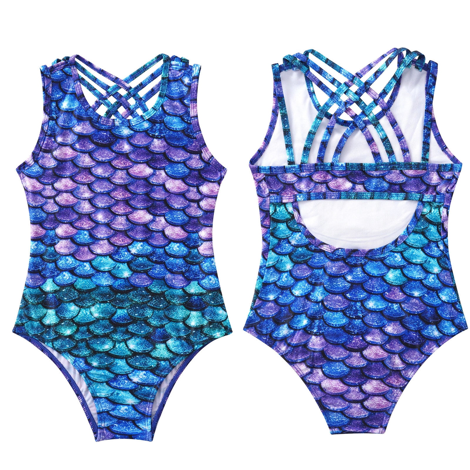 MSemis Kids Girls One Piece Criss Cross Leotard Bodysuit - Walmart.com