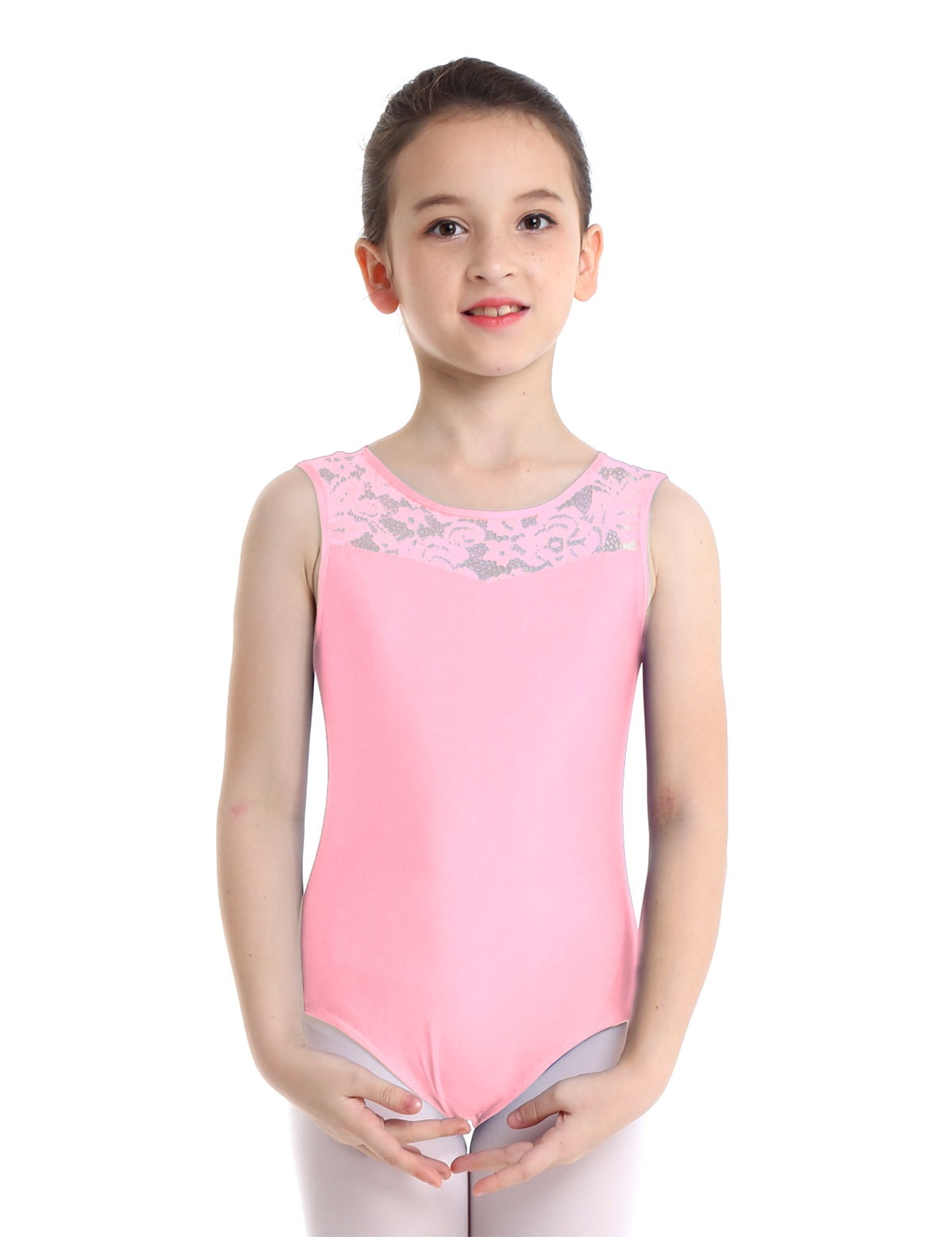 MSemis Kids Girls' One Piece Floral Lace Splice Cutout Back Ballet ...