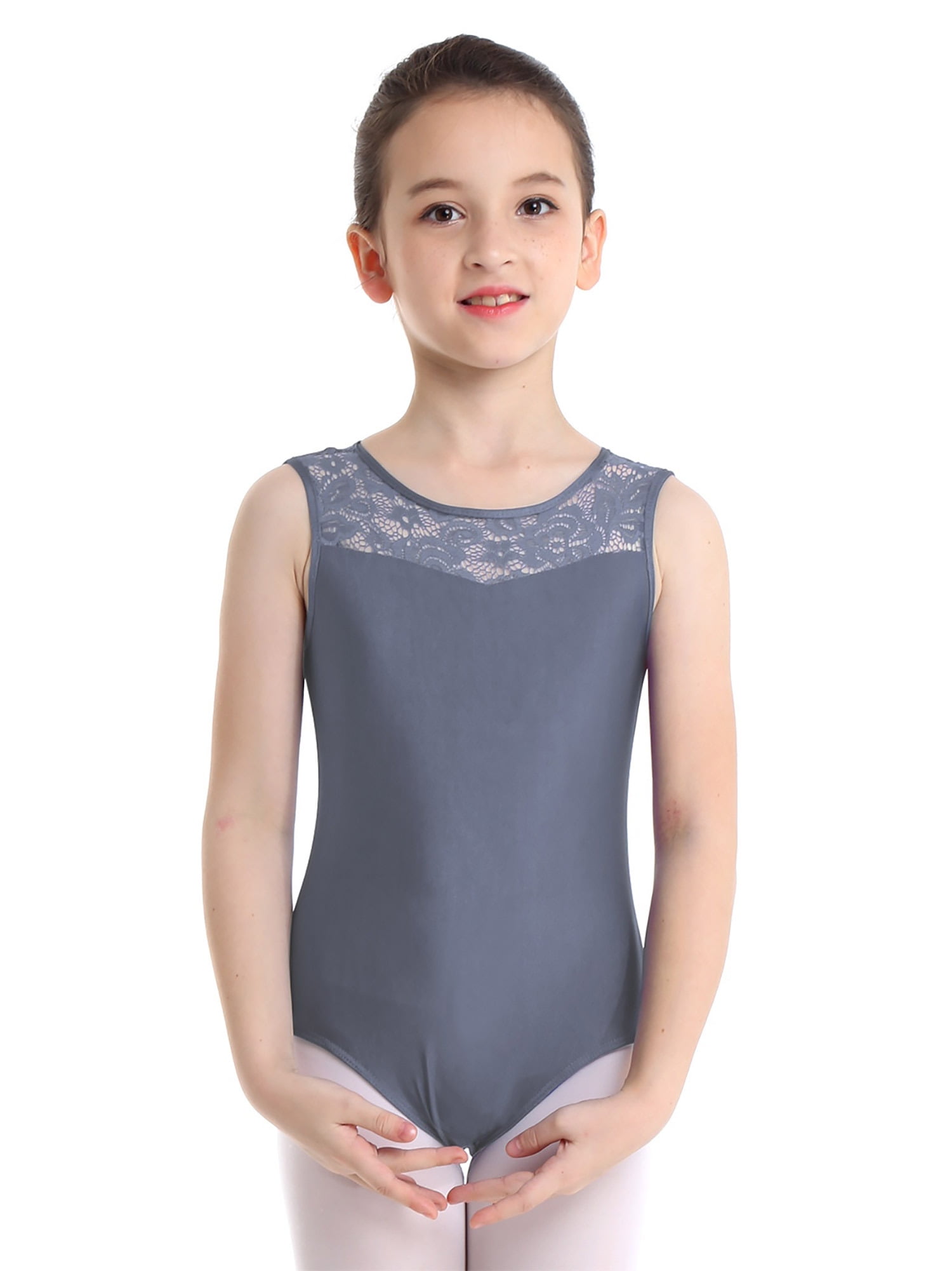 MSemis Kids Girls' One Piece Floral Lace Splice Cutout Back Ballet ...