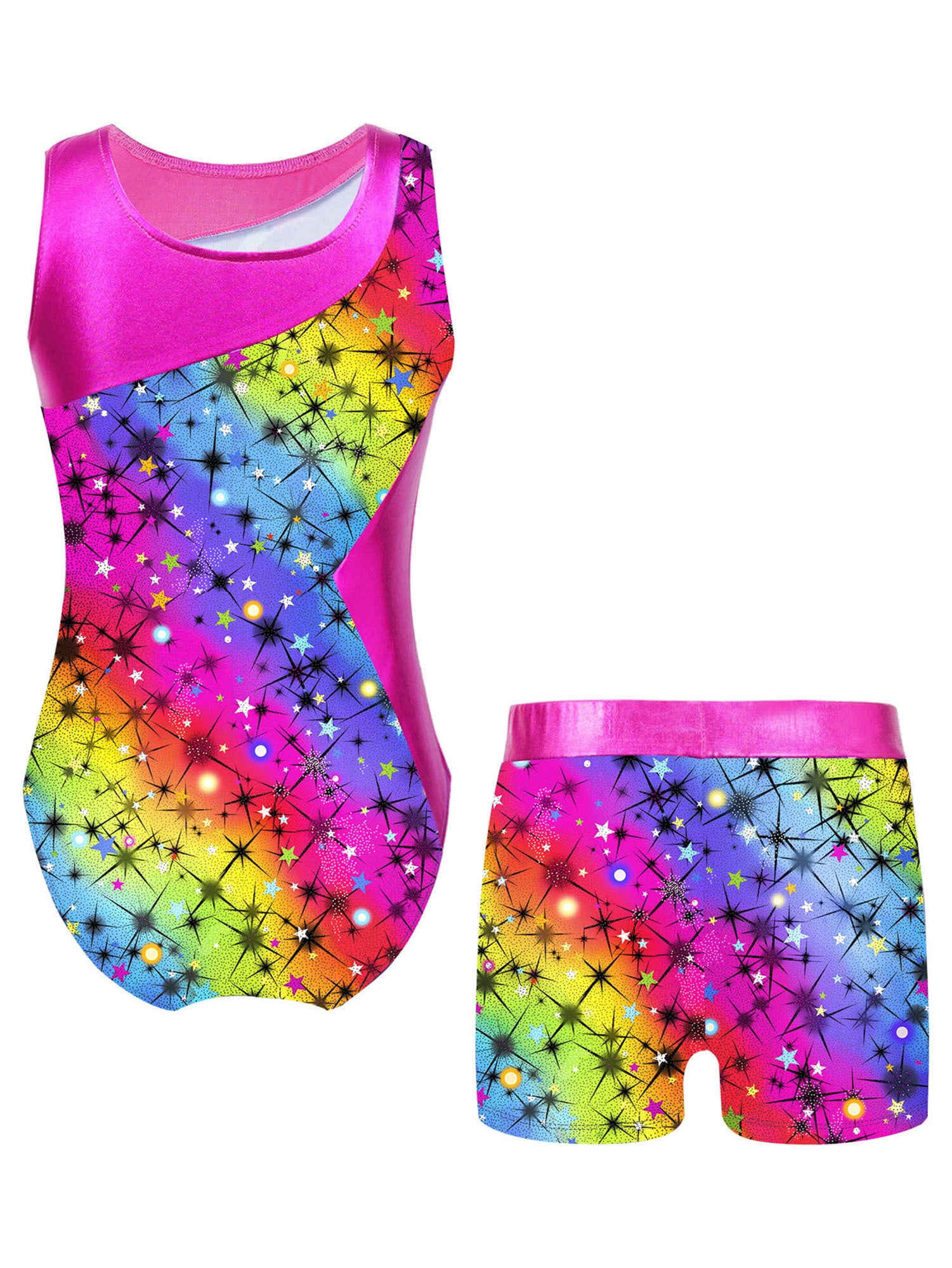 MSemis Kids Girls Printed Swimsuit Outfits Gymnastics Leotard with ...