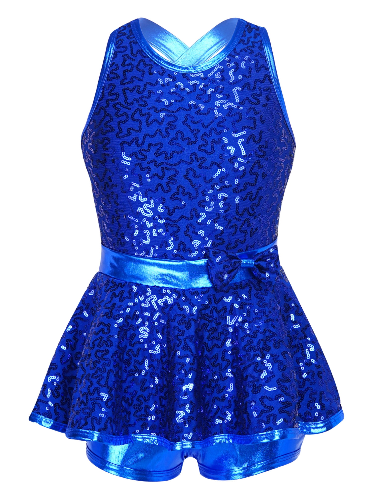 MSemis Kids Girls Sequin Leotard Criss Cross Dance Costume Ballet Dance ...