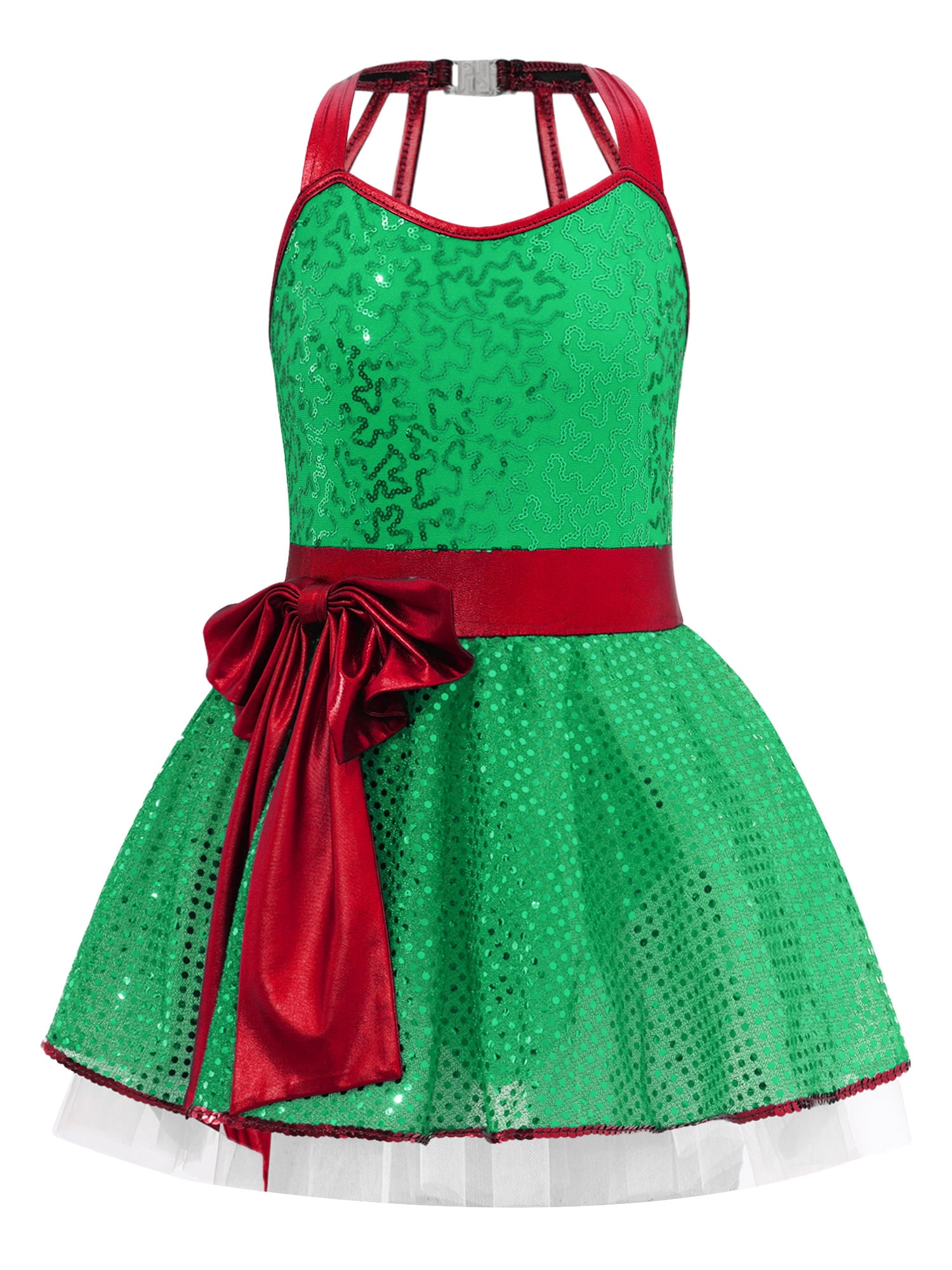 MSemis Kids Girls Sequins Christmas Dance Costume Xmas Ballet Tutu ...