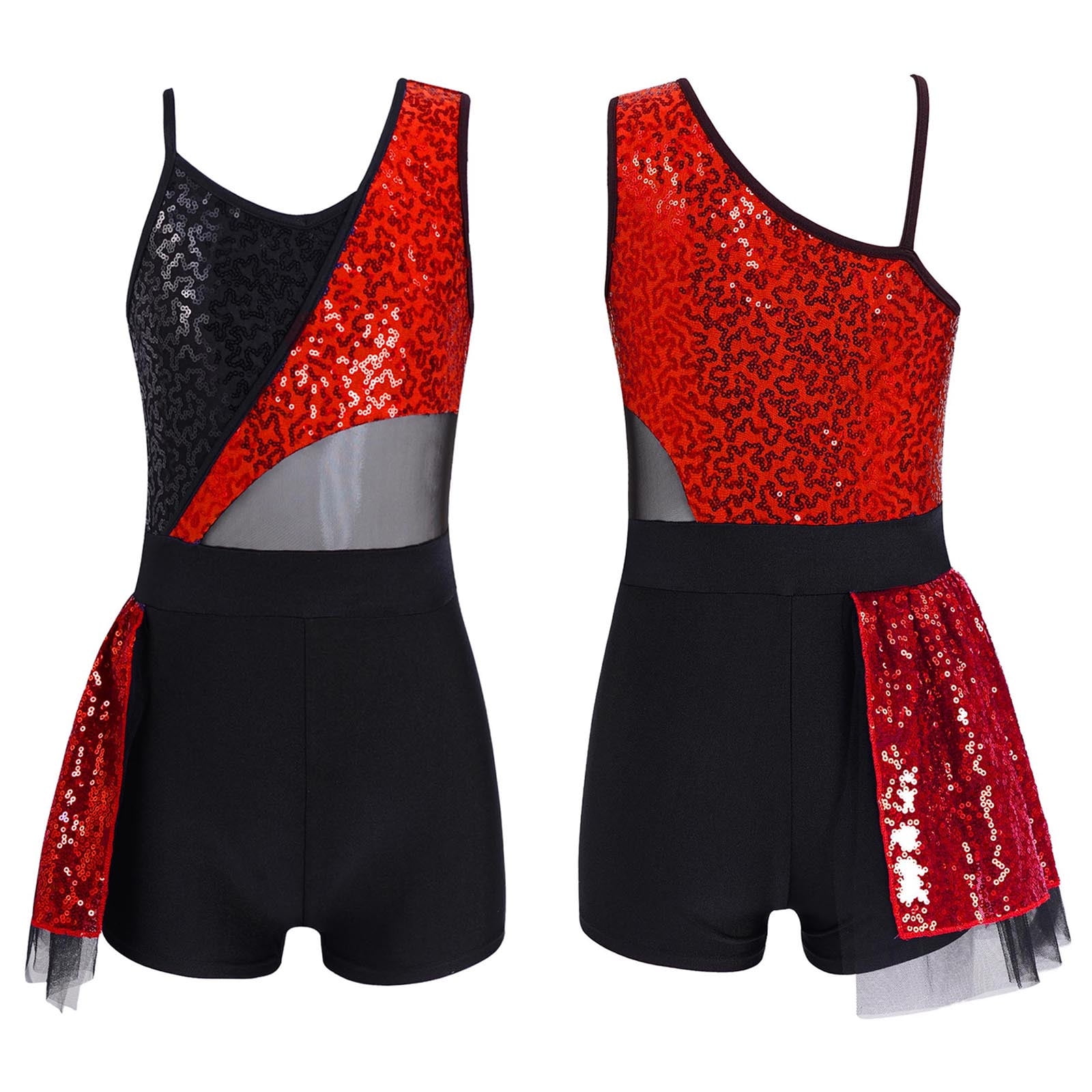 MSemis Kids Girls Sequins Metallic Hip-Hop Jazz Ballet Gymnastics Dance ...