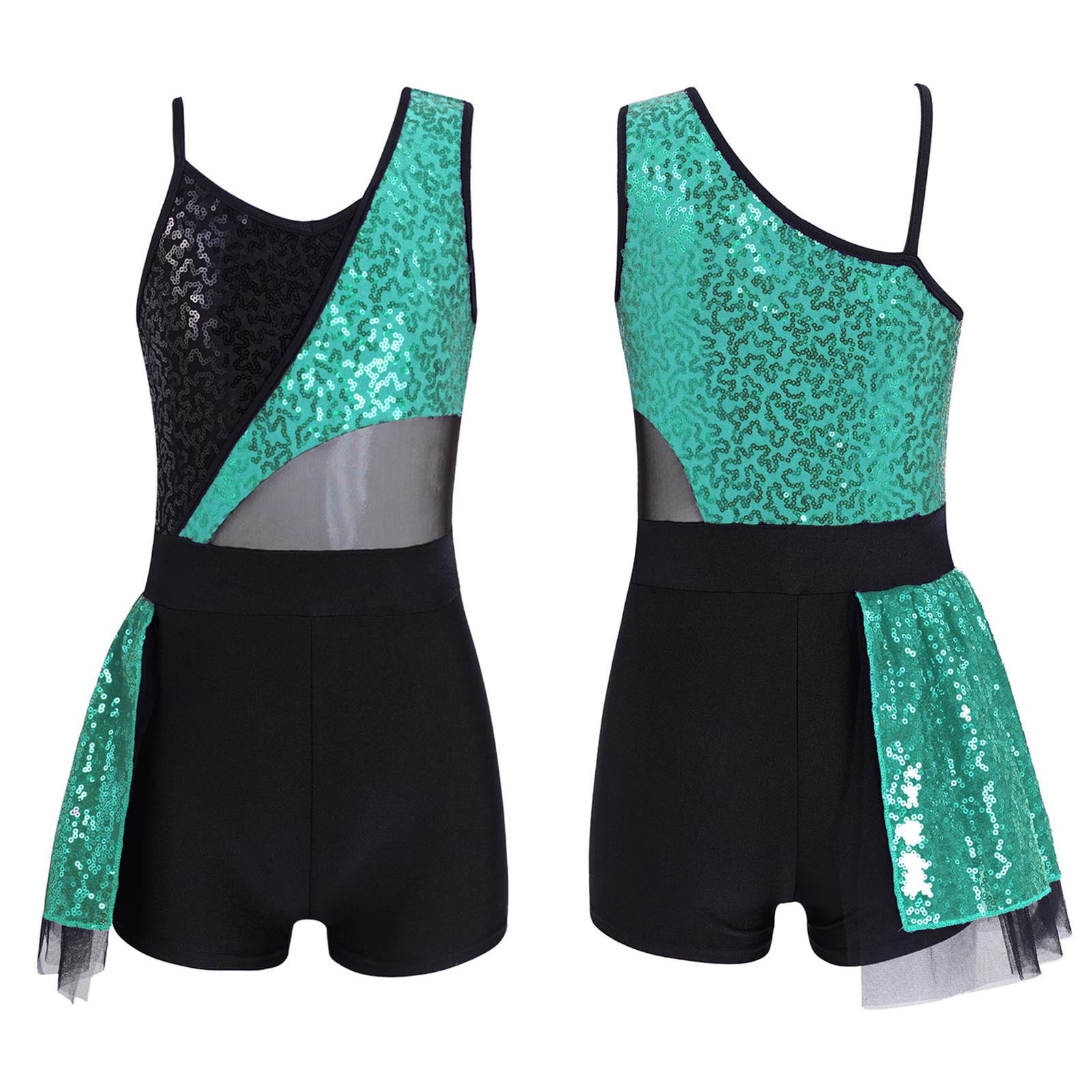 MSemis Kids Girls Sequins Metallic Hip-Hop Jazz Ballet Gymnastics Dance ...
