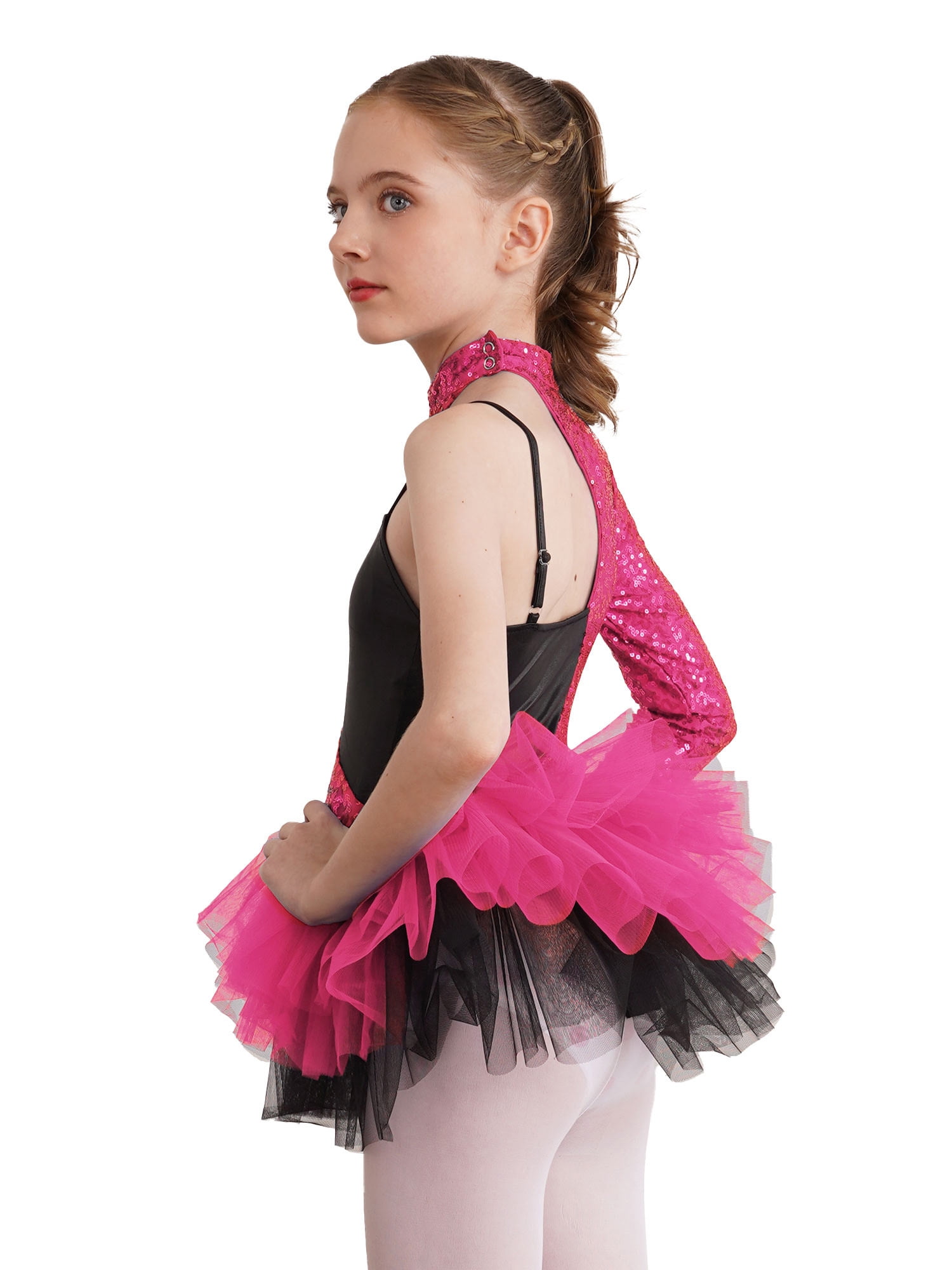 MSemis Kids Girls Sequins Tutu Dress Leotard Modern Dance Costume Hot ...