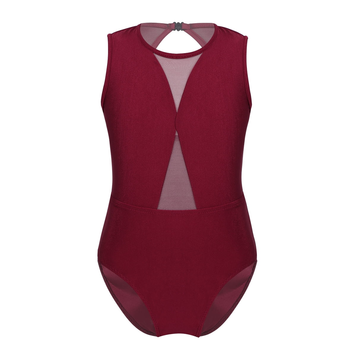 MSemis Kids Girls' Sleeveless Mesh Splice Keyhole Back Leotard Bodysuit ...