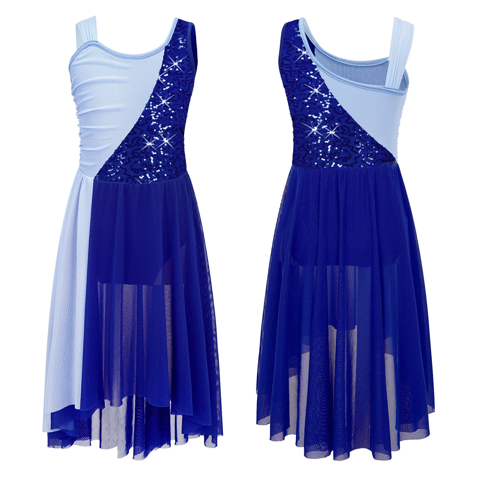 MSemis Kids Girls Sleeveless Sequins Lyrical Modern Ballet Dance Dress ...