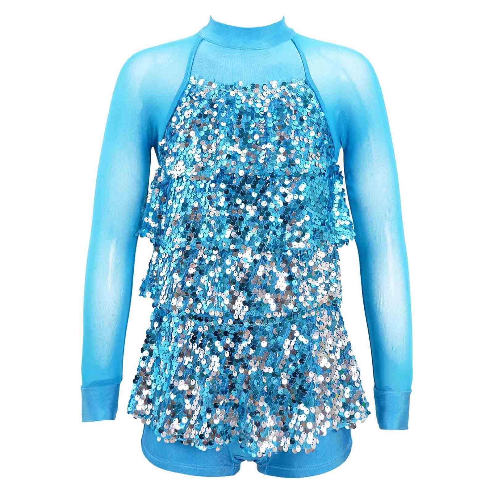MSemis Kids Girls Sparkling Sequins Hip-Hop Jazz Ballet Latin Dance ...