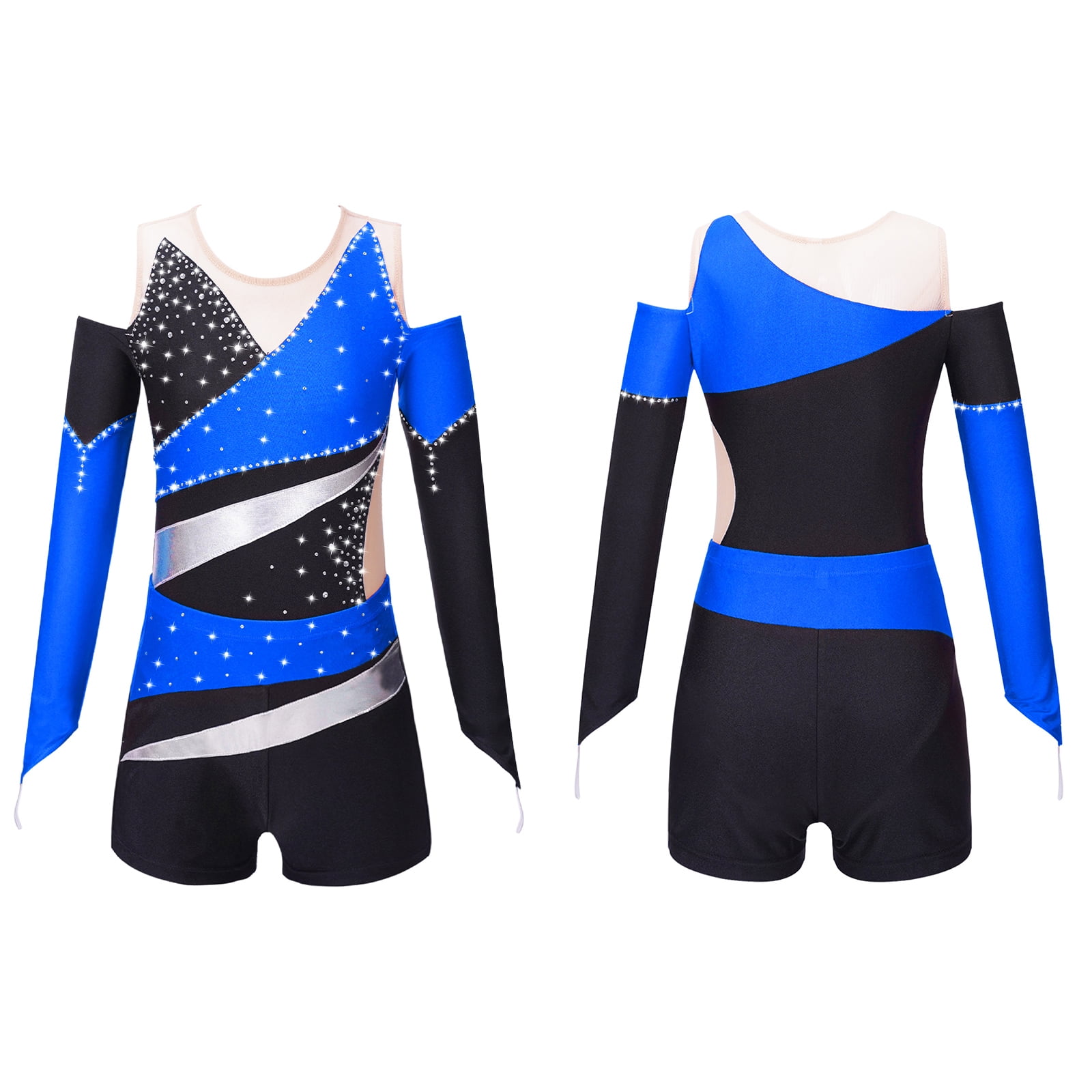 MSemis Kids Girls Sparkly Sequin Gymnastic Leotard and Shorts Set ...