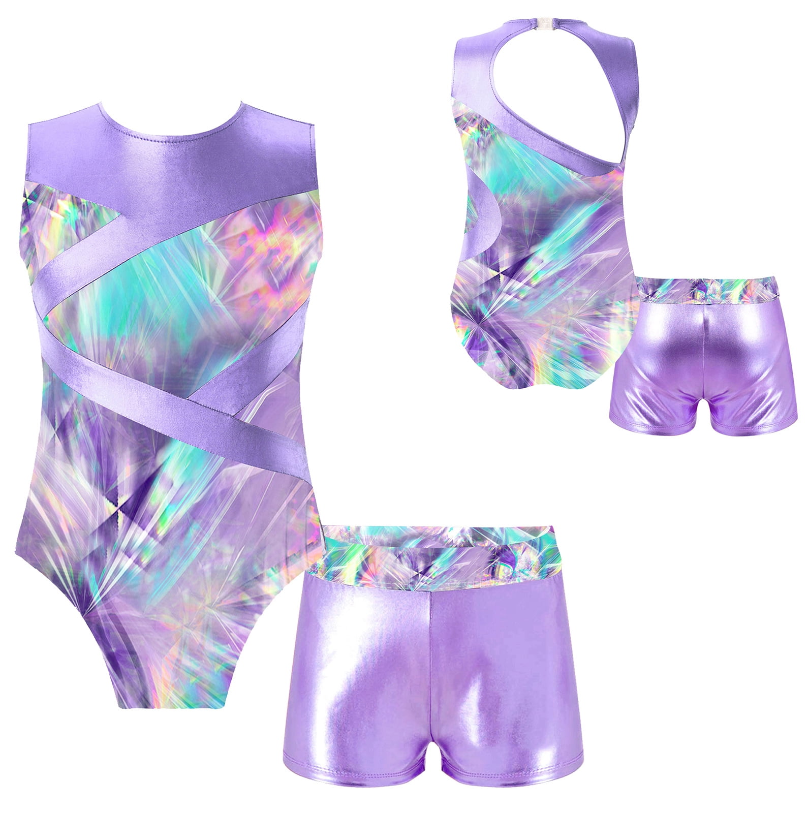 MSemis Kids Girls Sport Outfit Sparkle Gymnastic Leotard Dance Unitard ...
