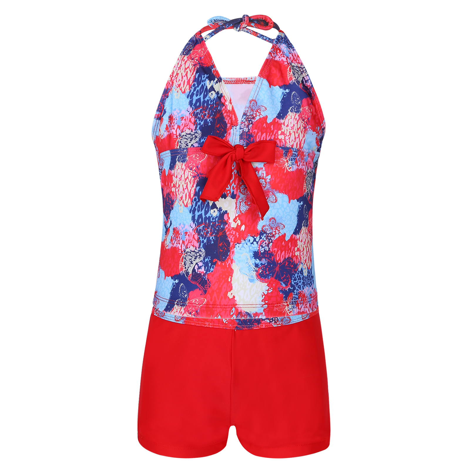 MSemis Kids Girls Swimsuit Printed Halter Tank Top with Boyshort ...