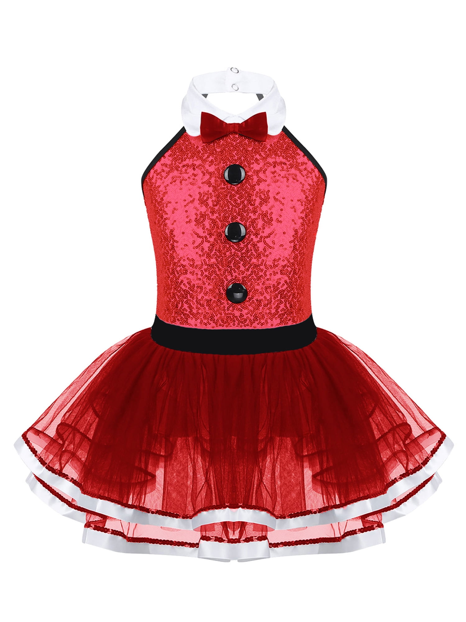 MSemis Kids Girls Tuxedo Design Ballet Tutu Dress Sequins Ballerina ...