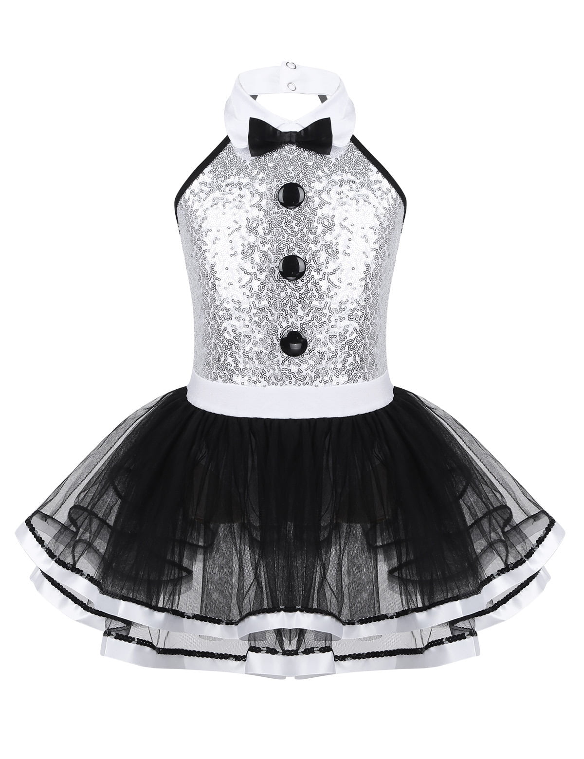 MSemis Kids Girls Tuxedo Design Ballet Tutu Dress, Sequins Circus Dance ...