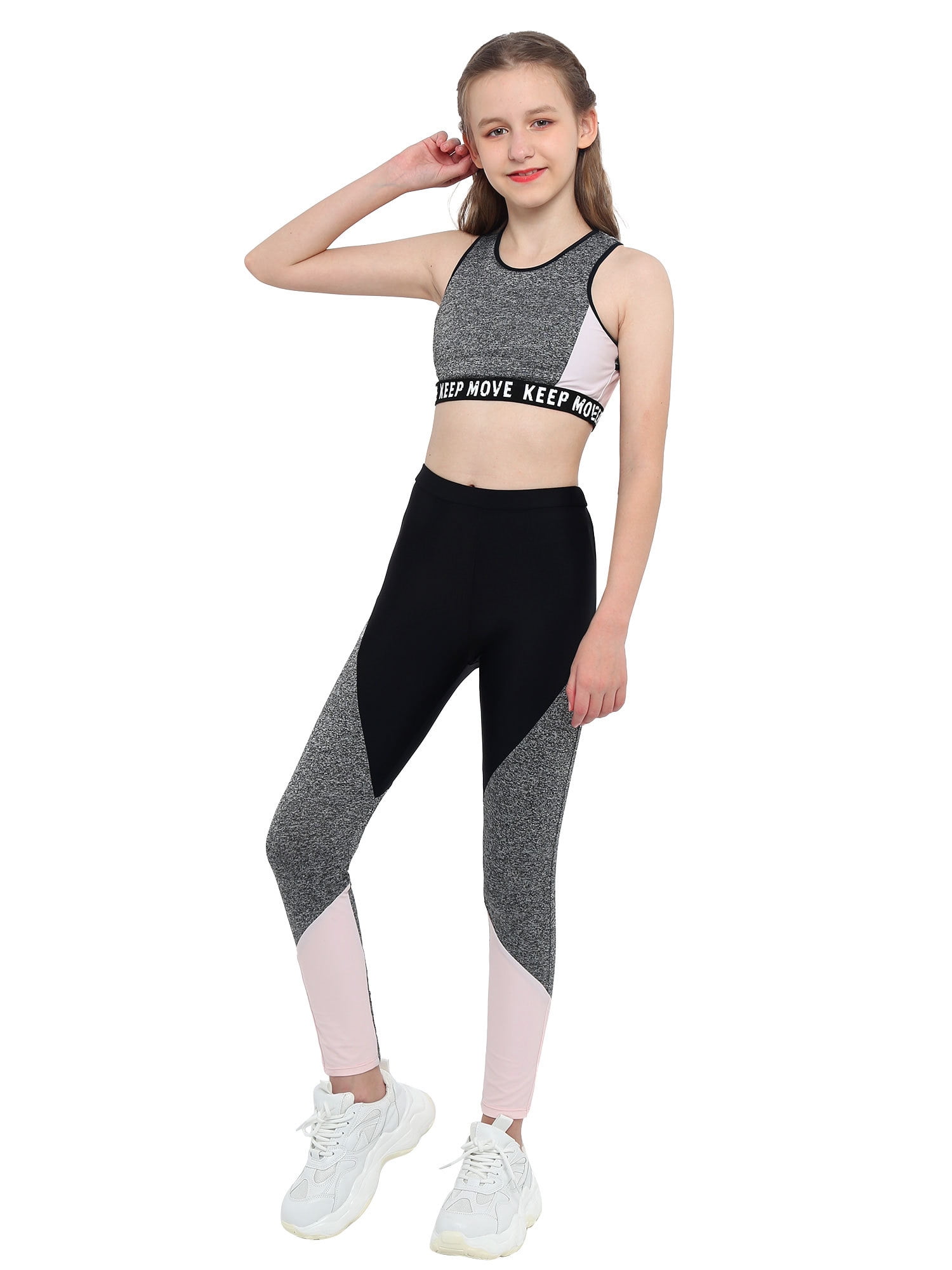 MSemis Junior Girls 2 pcs Yoga Sports Outfit - Breathable Tank Top ...