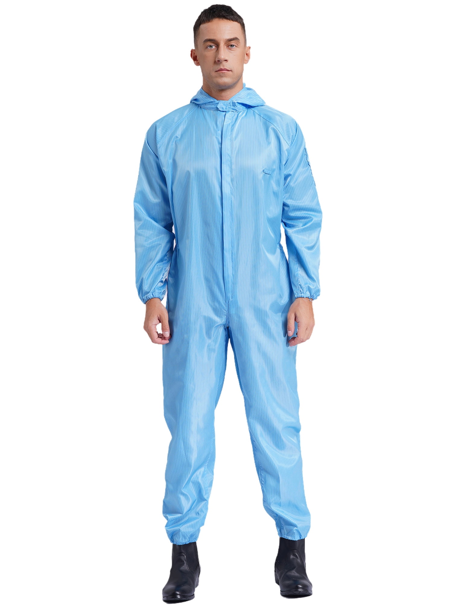 MSemis Men's Anti-Static Hooded Coveralls Zipper Front Full Body Cover ...