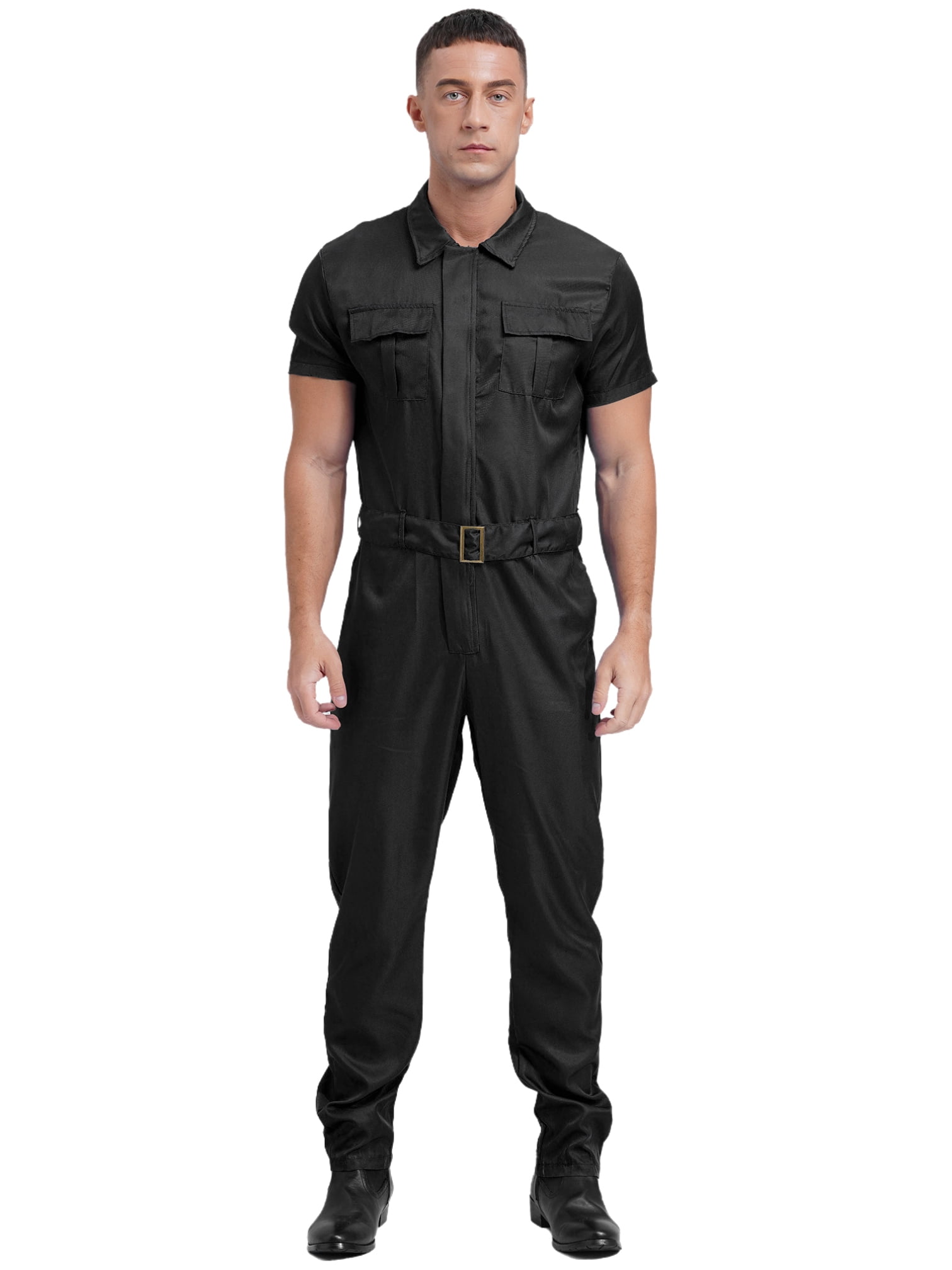 MSemis Men’s Coveralls Short Sleeve Mechanic Uniforms Work Overalls ...
