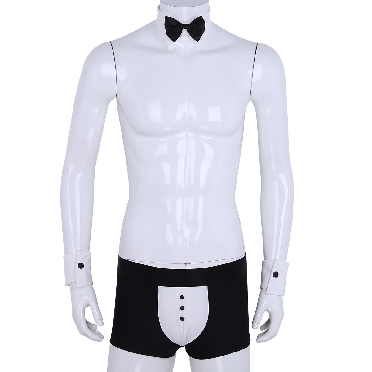 MSemis Mens Waiter Costume Tuxedo Lingerie Set Boxer Brief Cosplay ...