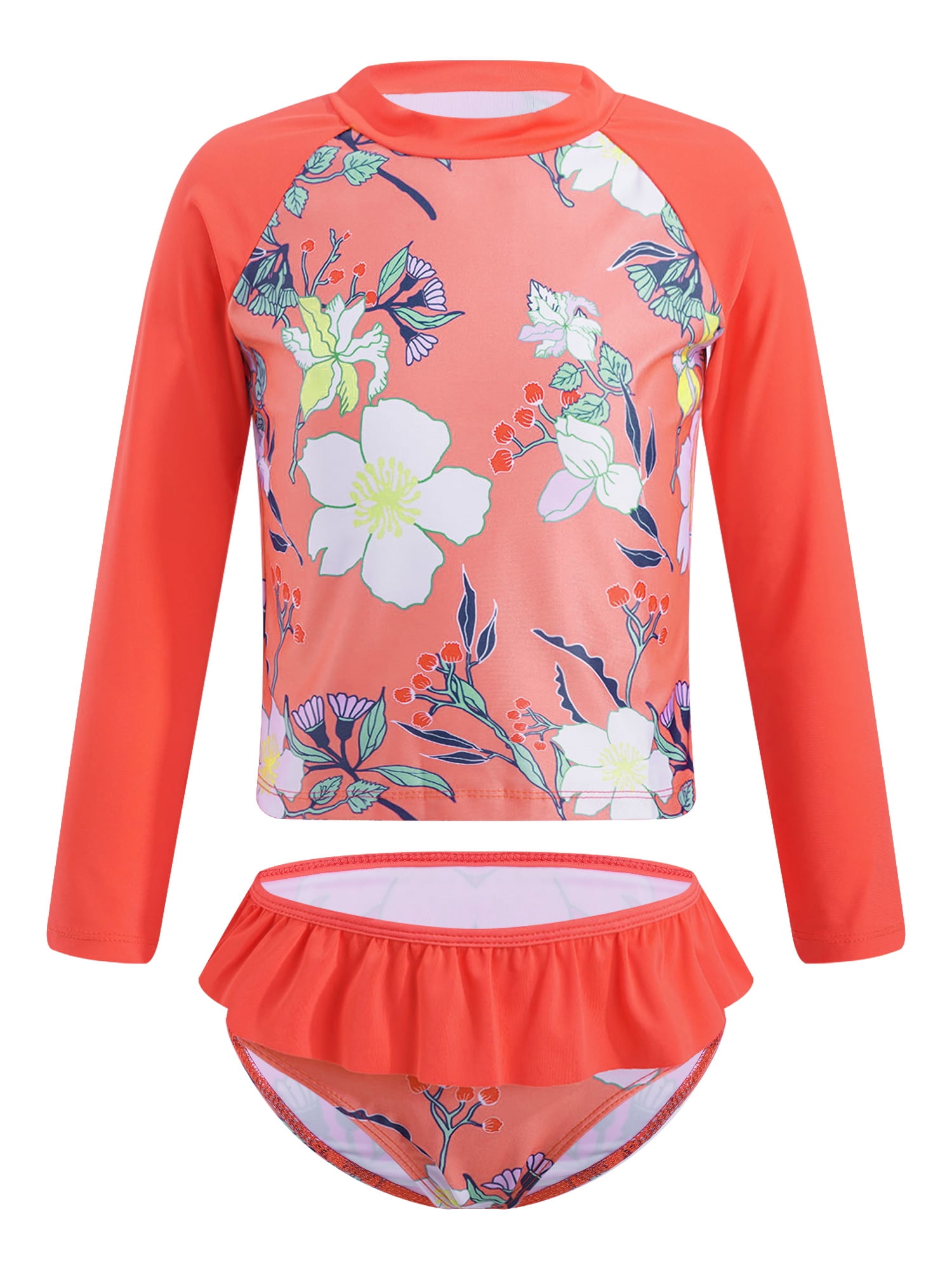 MSemis Mermaid 2-Piece Rash Guard Set with SPF/UV Protection, Size 10 ...