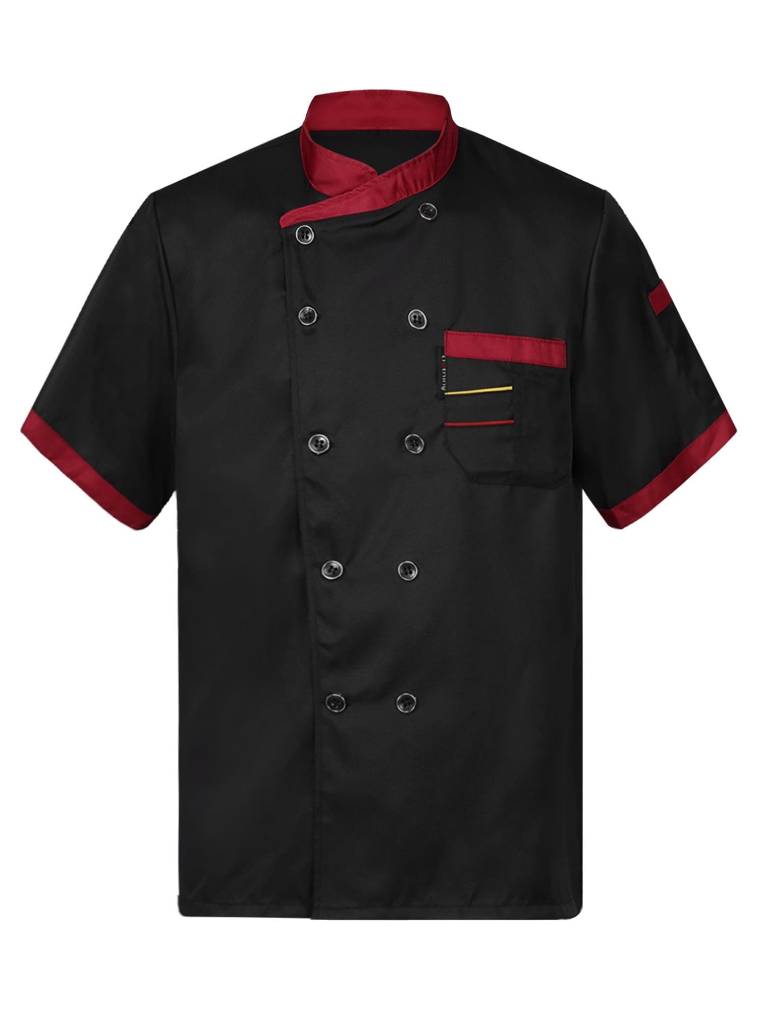 MSemis Unisex Chef Jacket Men's Chef Coat Short Sleeve Restaurant ...