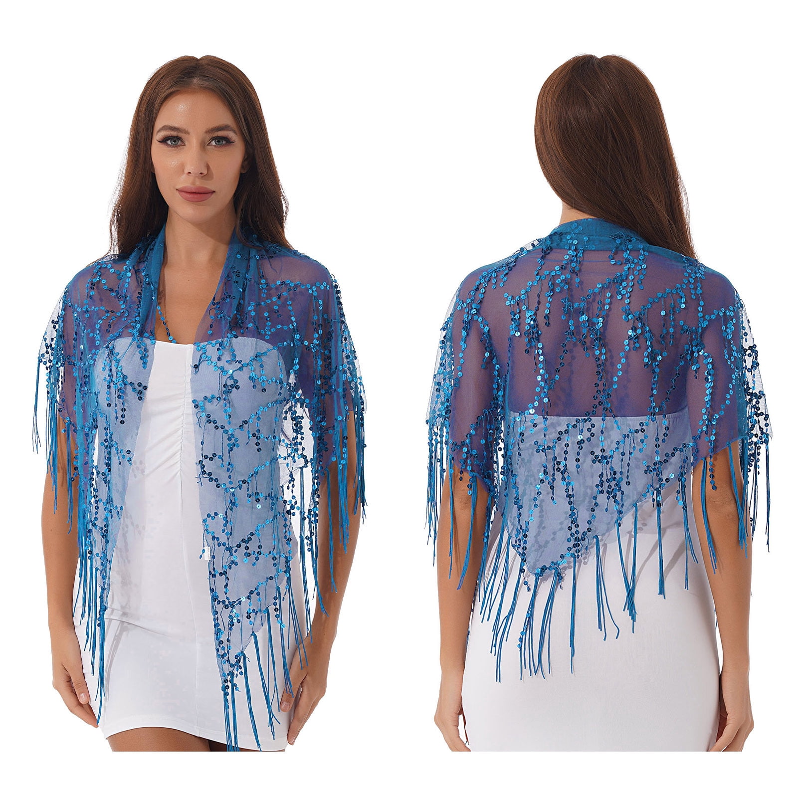 MSemis Women Cover Up Fringed Evening Cape Shawl Wrap Bridal Dresses ...