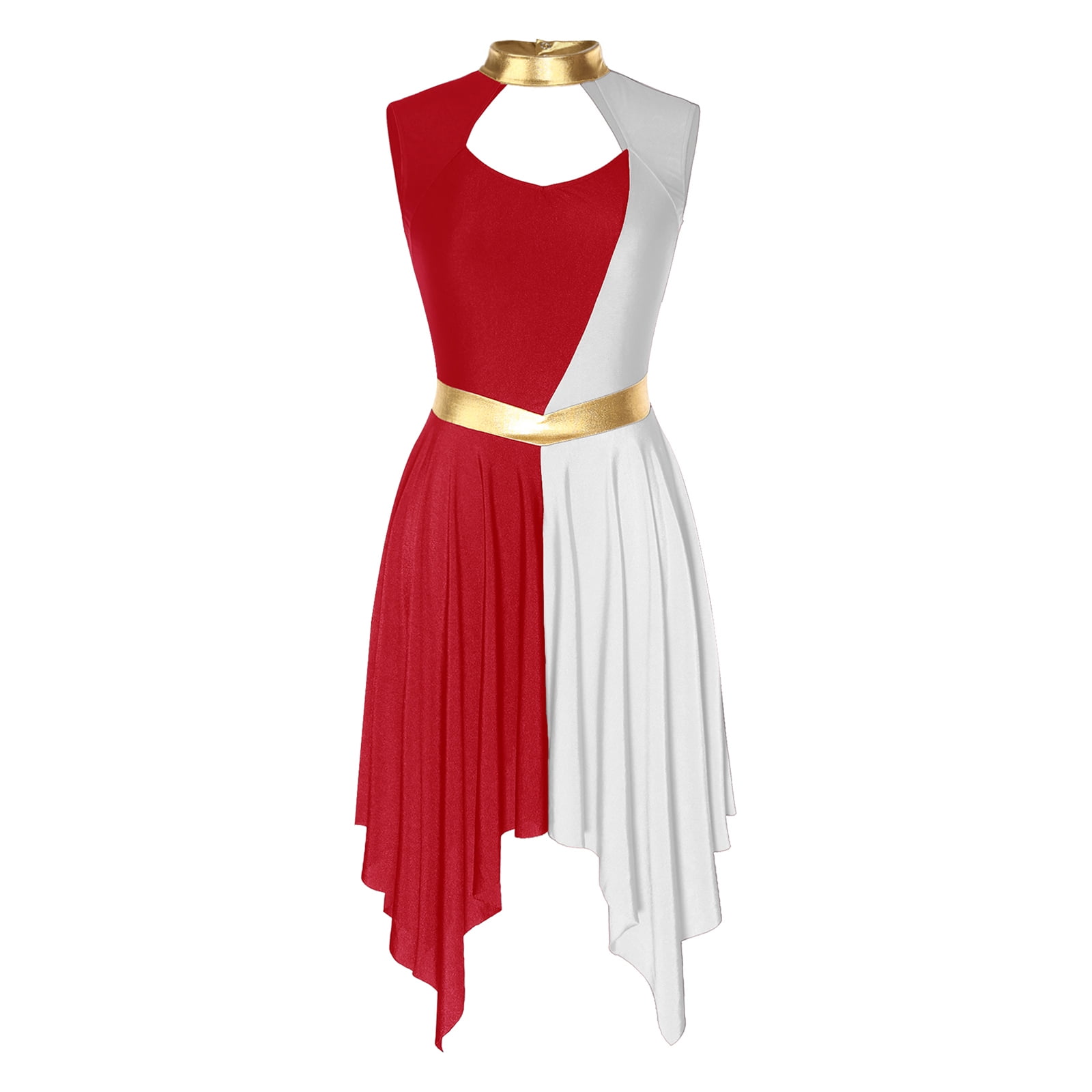 MSemis Women's Color Block Praise Dance Dress Liturgical Worship Tunic ...