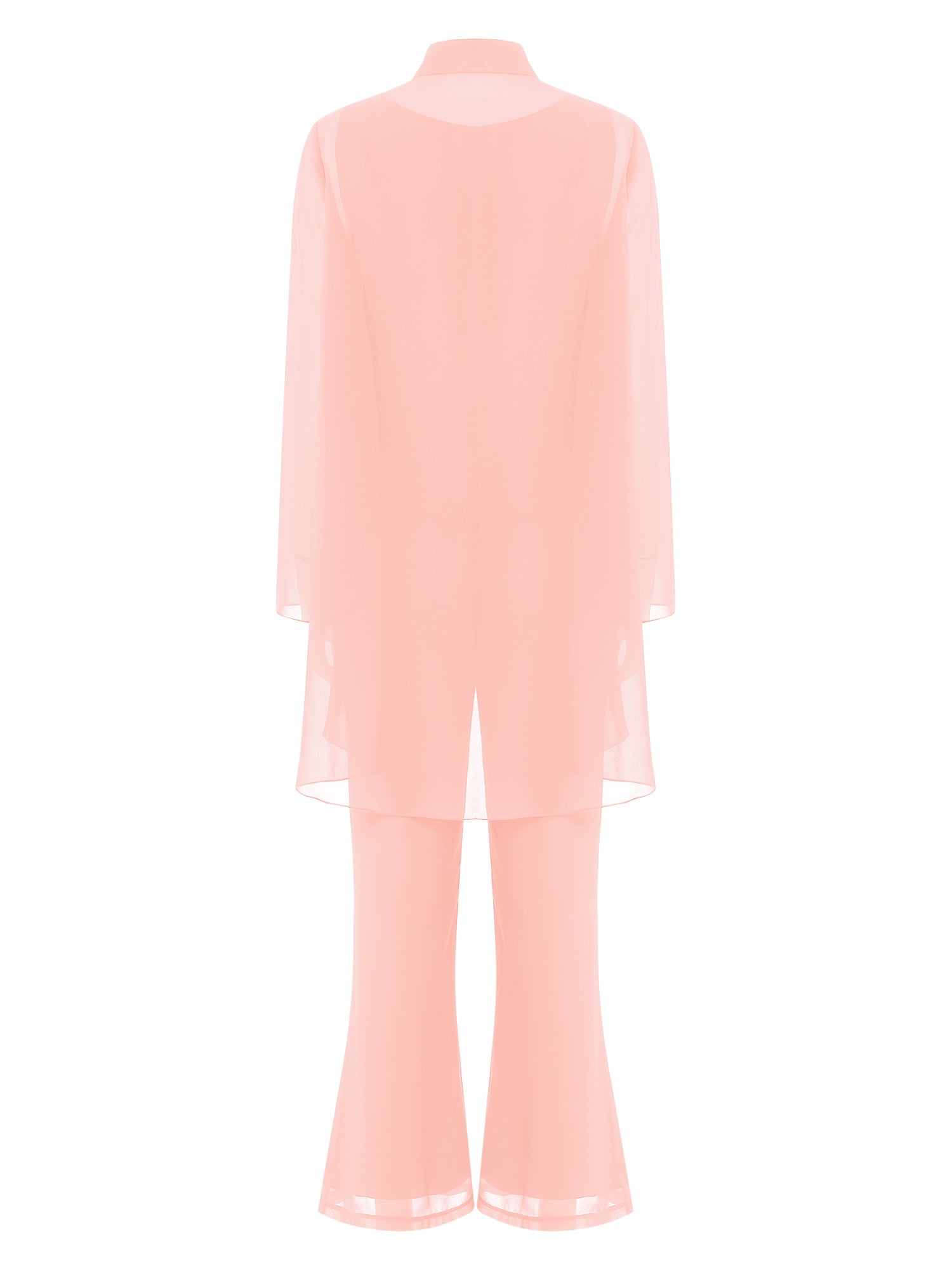 MSemis Women's Ladies Chiffon 3 Pieces Pants Suits Bride Dress Sets ...