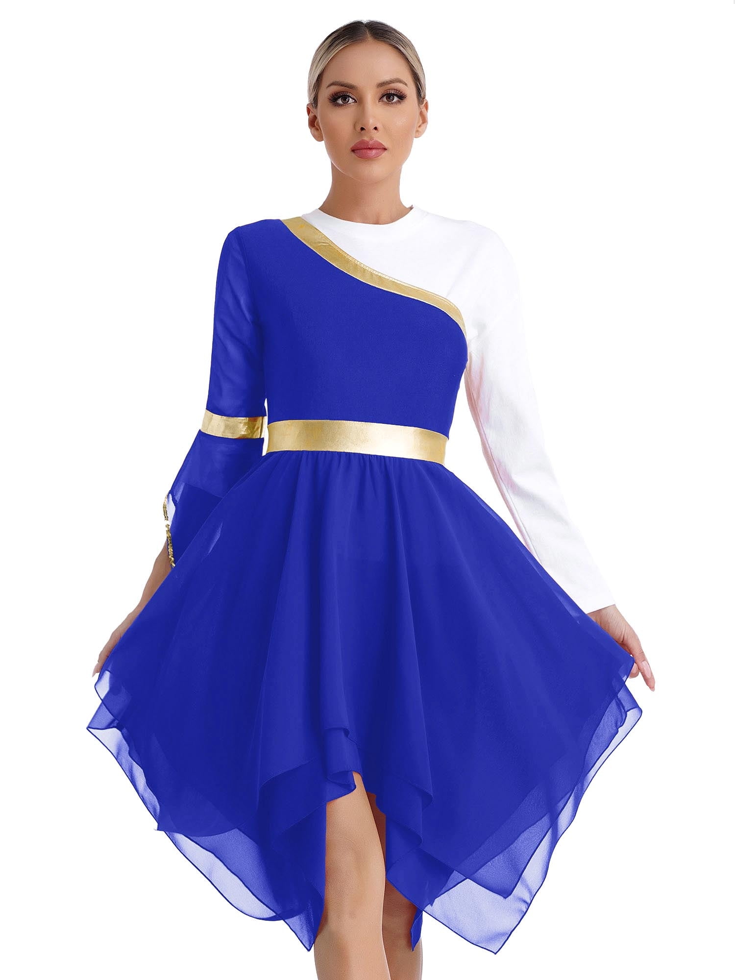 MSemis Women's Lyrical Praise Dance Costume Sequins Worship Liturgical ...