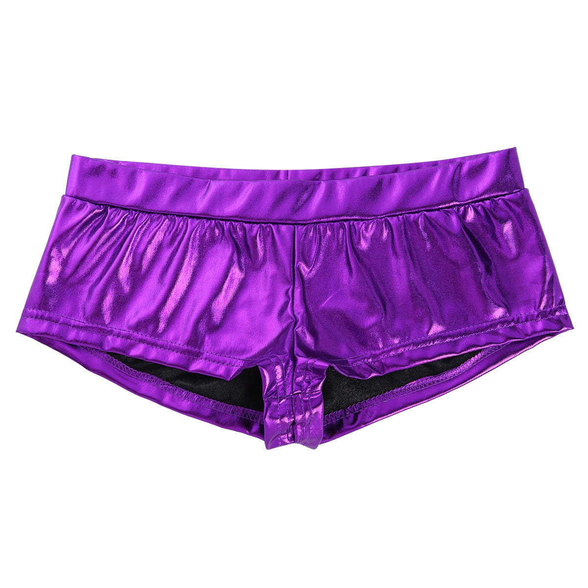 MSemis Women's Metallic PVC Leather Booty Shorts High Waisted Briefs ...