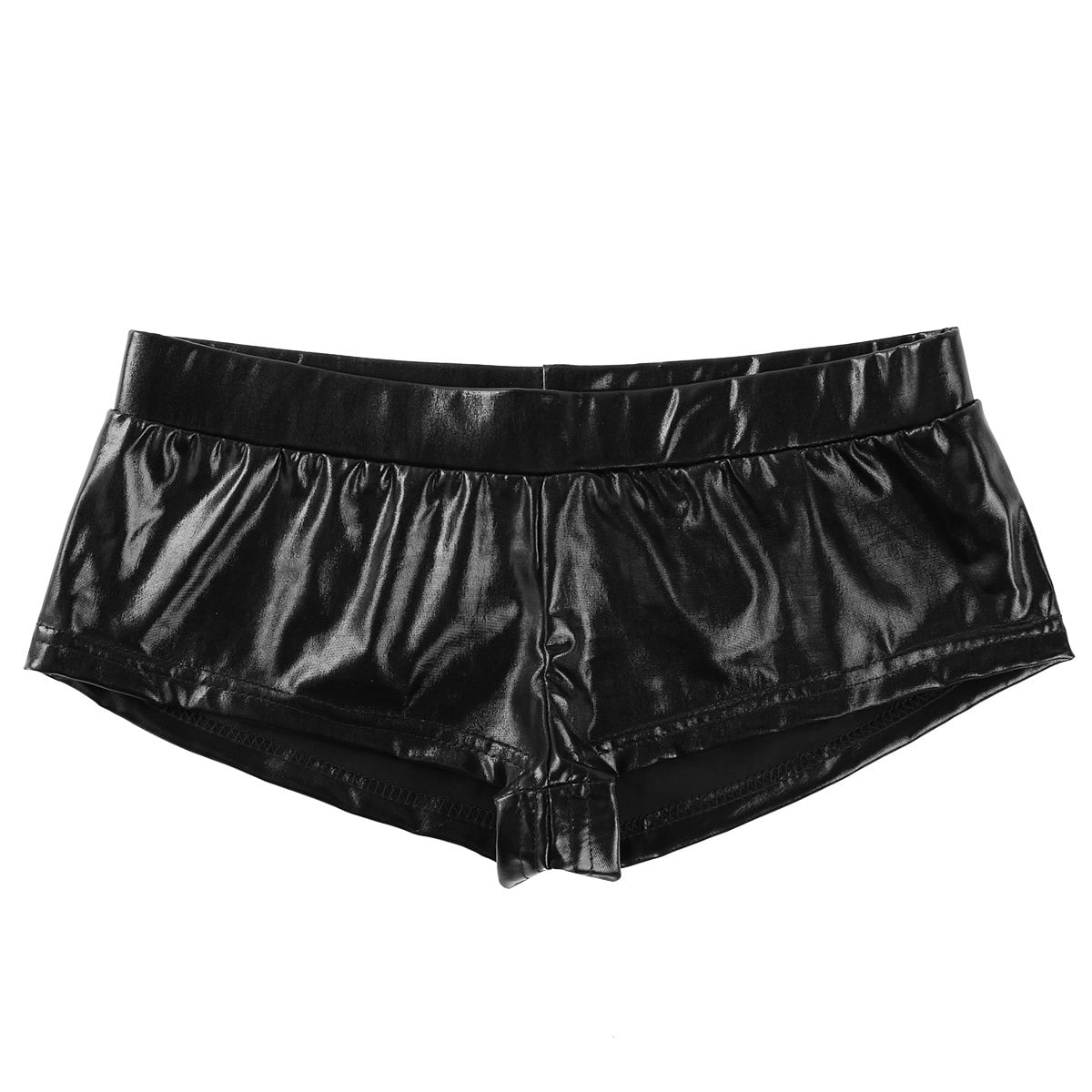 MSemis Women's Metallic PVC Leather Booty Shorts High Waisted Briefs ...