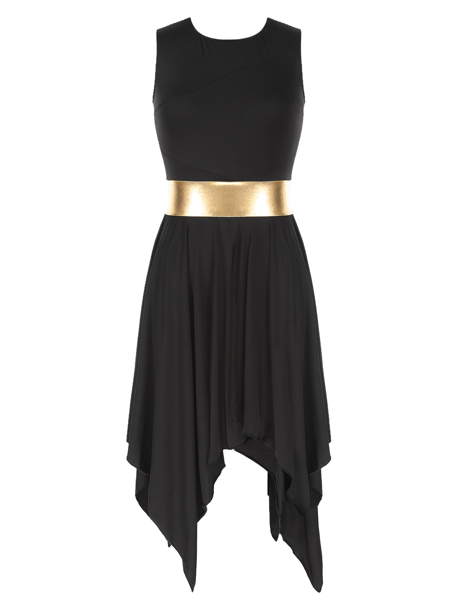 Msemis Womens Praise Dance Dress Worship Liturgical Dance Costume Black Xxl