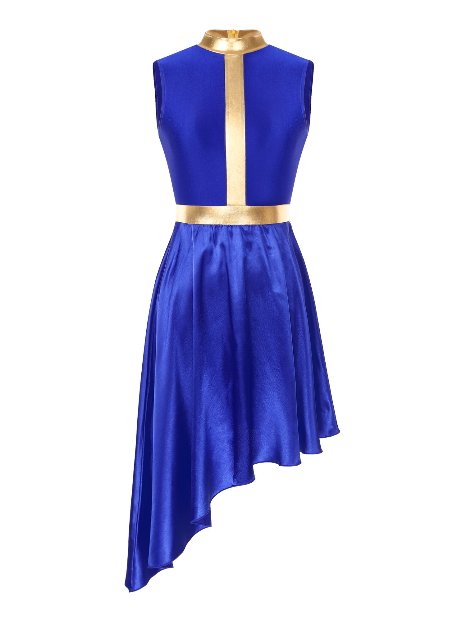 MSemis Womens Satin Praise Dance Dress Overlays Tunics Asymmetrical ...