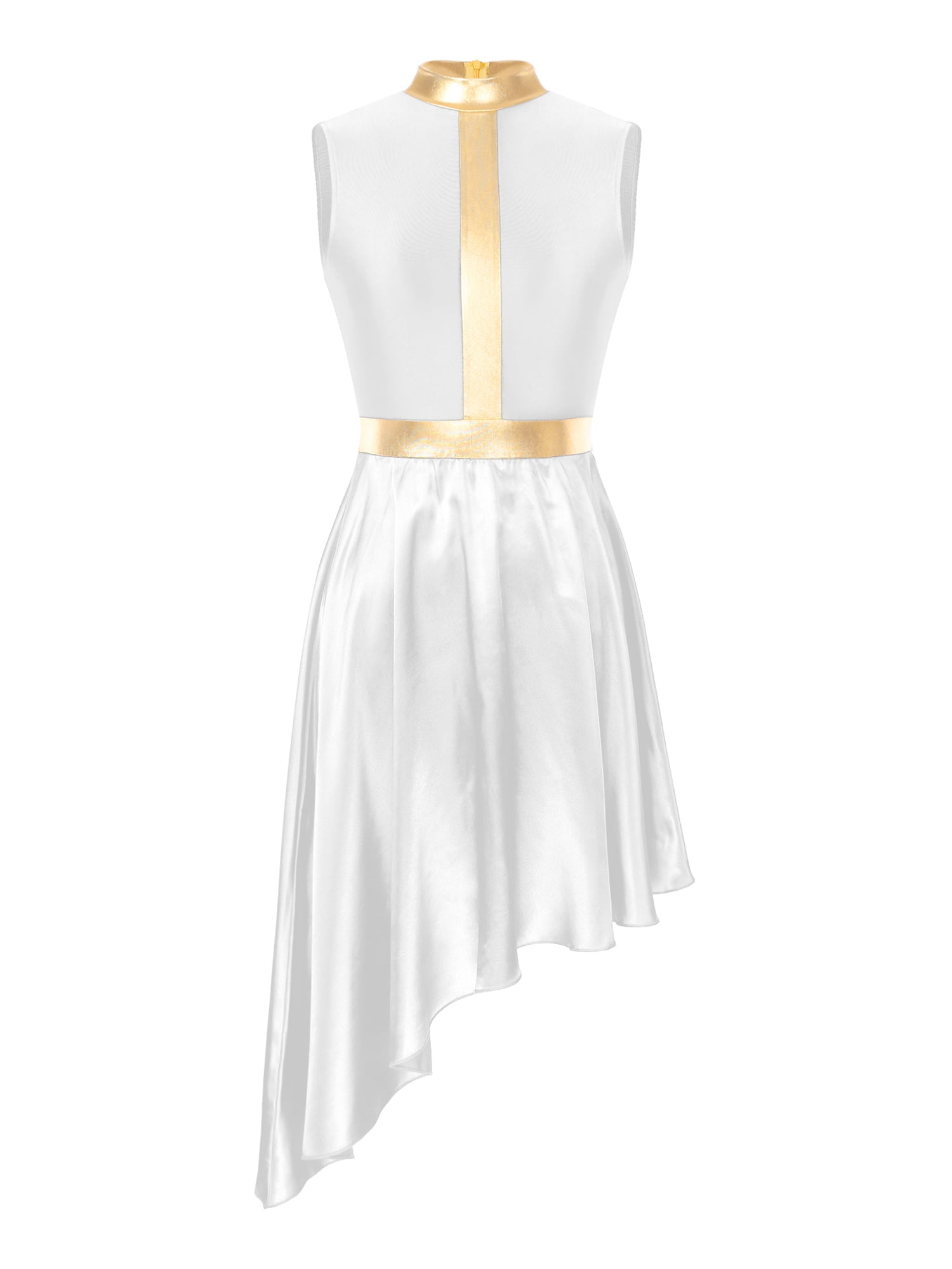 MSemis Womens Satin Praise Dance Dress Overlays Tunics Asymmetrical ...