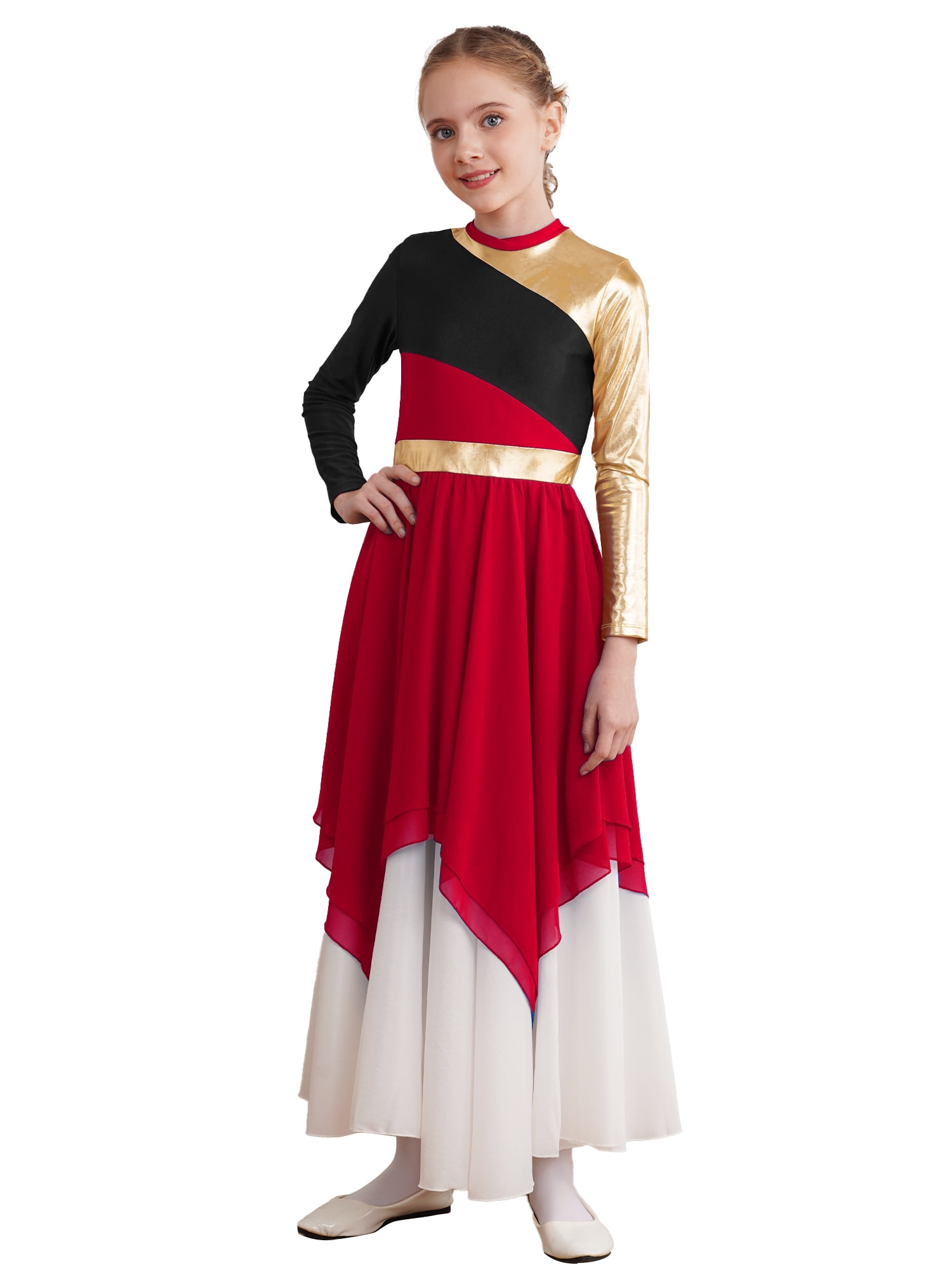 MSemis Worship Praise Dance Dress for Girls Lyrical Liturgical ...