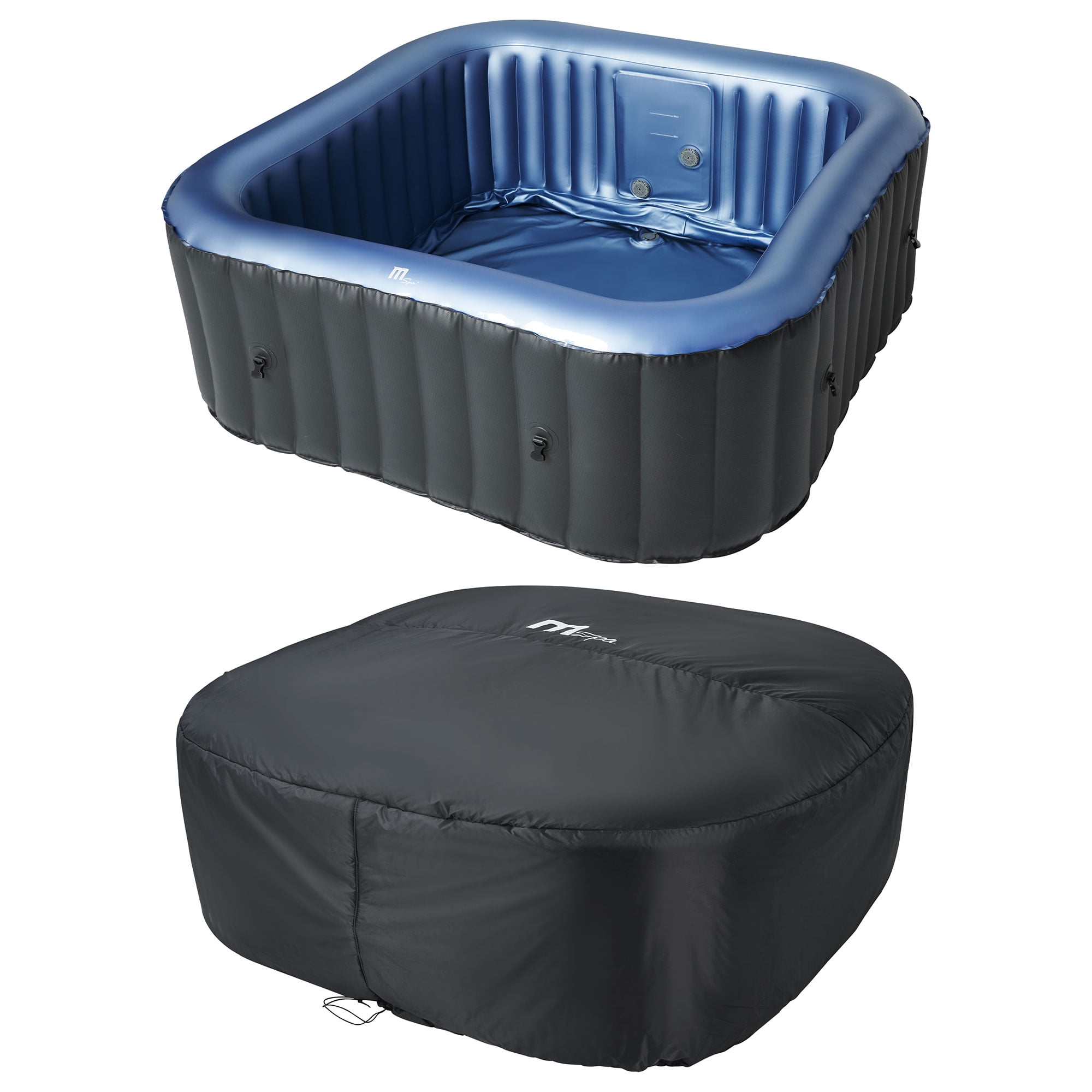 MSpa Square Inflatable Bubble Spa with Energy Efficient Cover, Tekapo ...