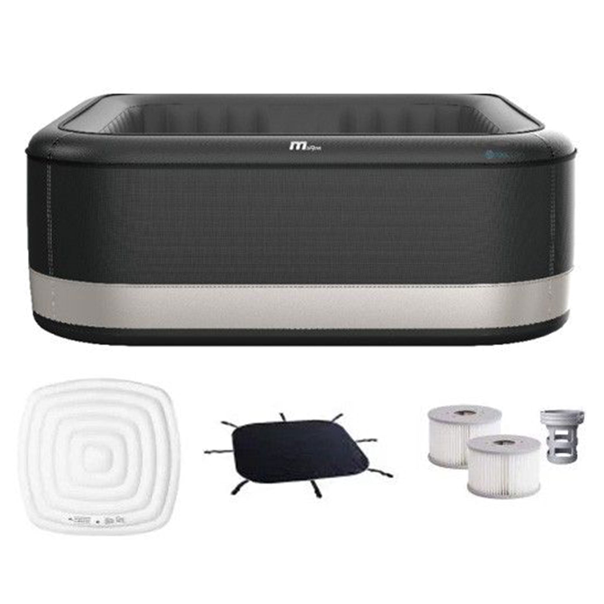 MSpa Square Inflatable Bubble Massage Spa, 4-6 Person Hot Tub, Portland ...