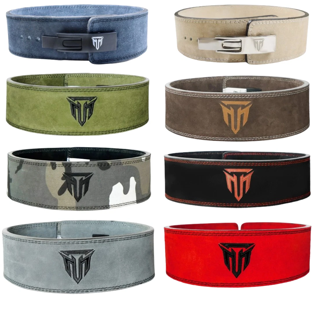 MT 10mm Genuine Leather Lever Weightlifting Belt for Powerlifting, Gym ...