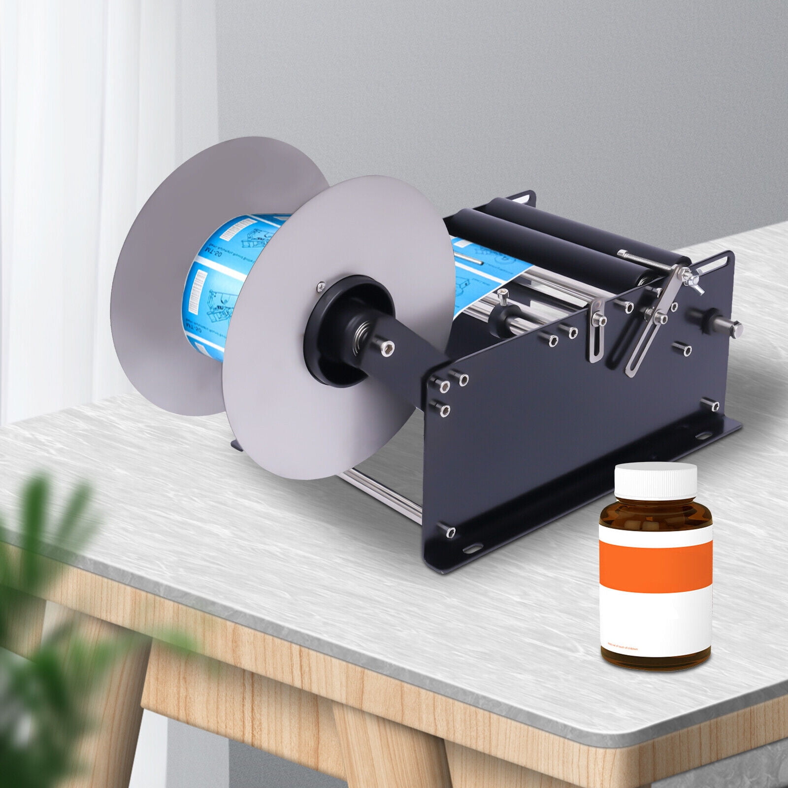 MT-30 Semi-automatic Round Bottle Labeling Machine Manual Label Printer ...