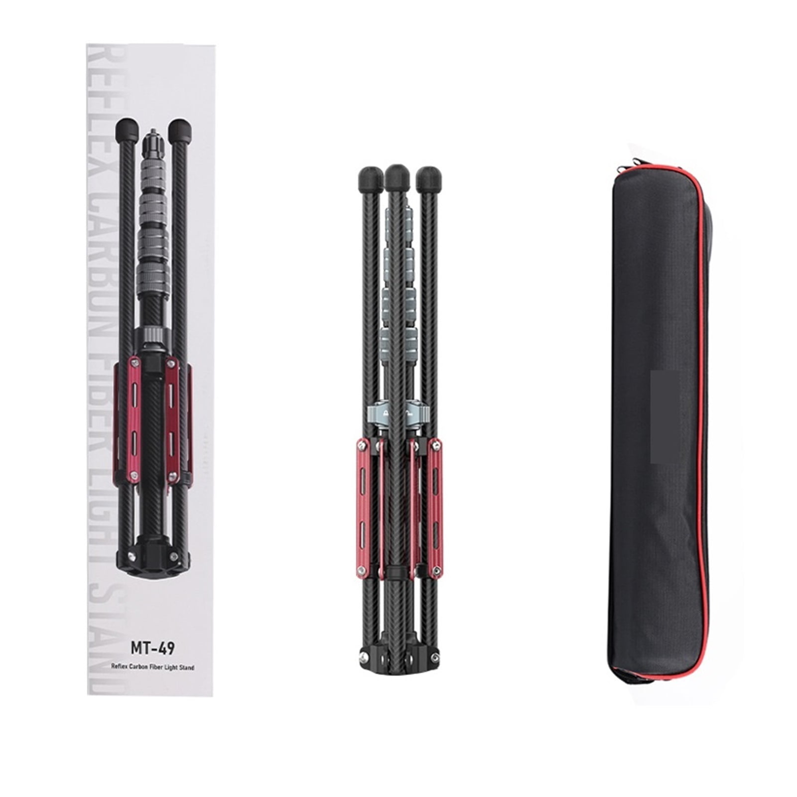 MT-49 1.9M Carbon Fiber Lighting Stand Portable Tripod Photography ...