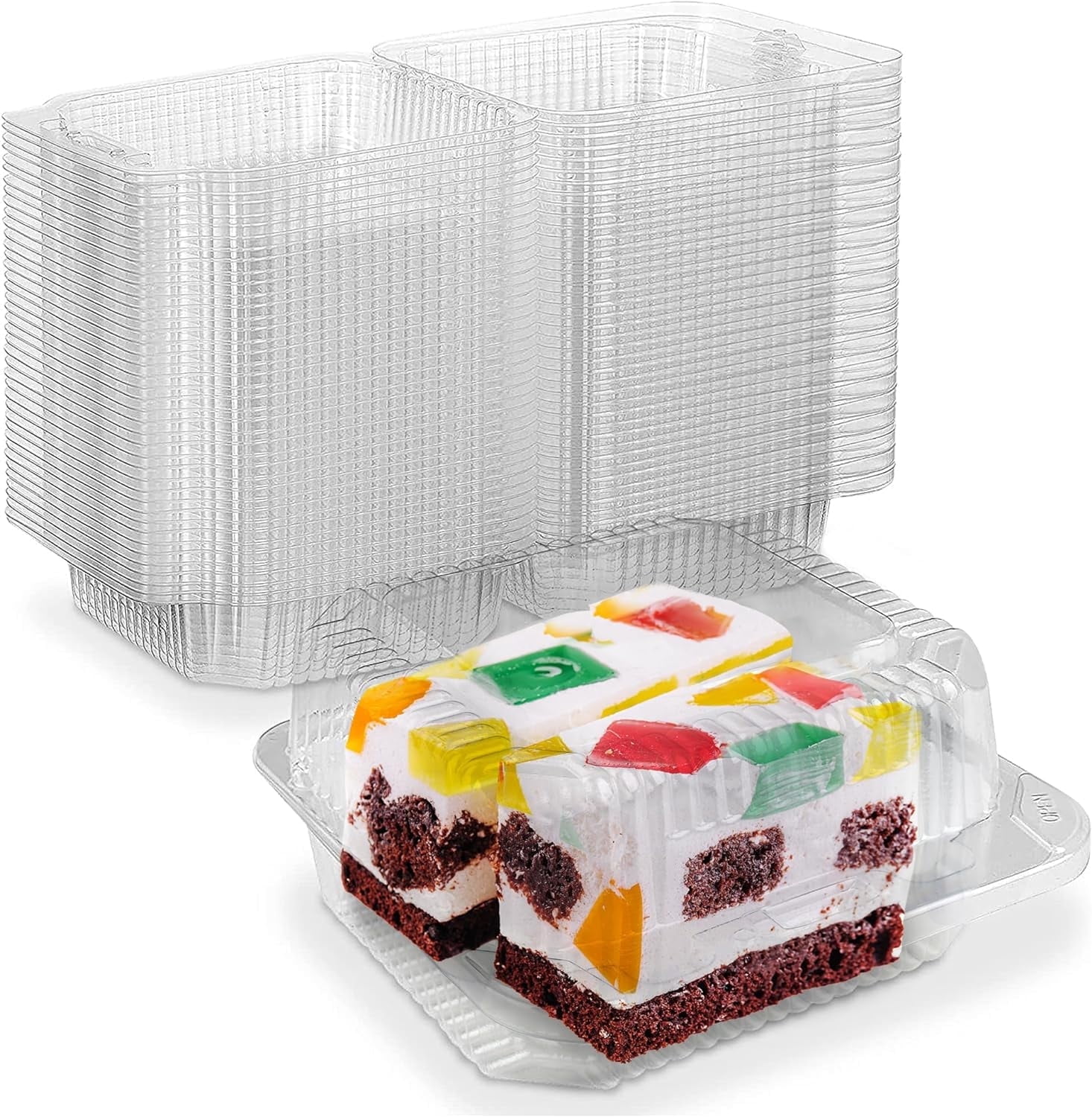 MT Products Medium Single Square Clear Plastic Cake Container with Lid ...