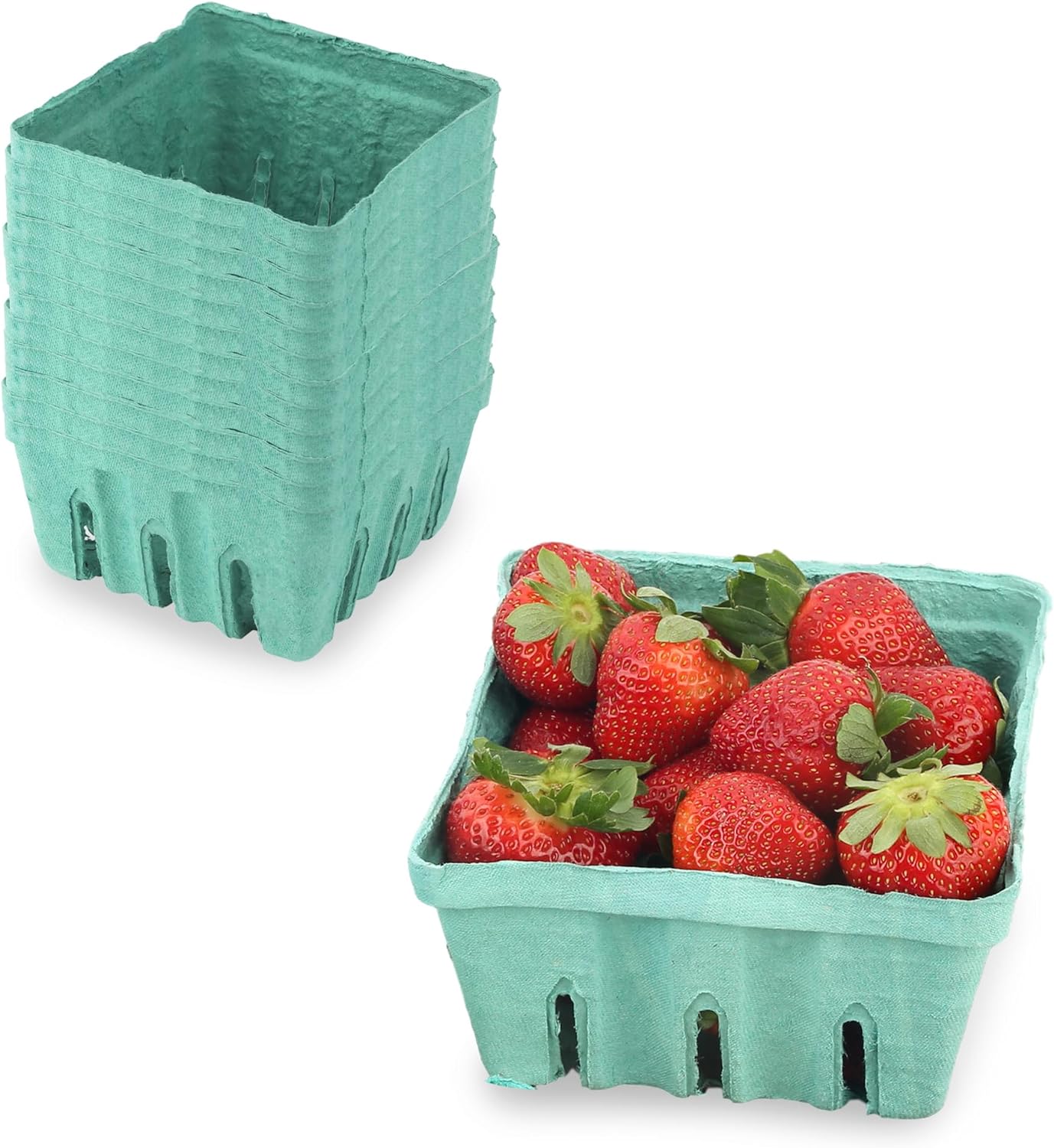 60 Pack Pulp Fiber Berry Baskets for Fruits and Vegetables, Farmers ...