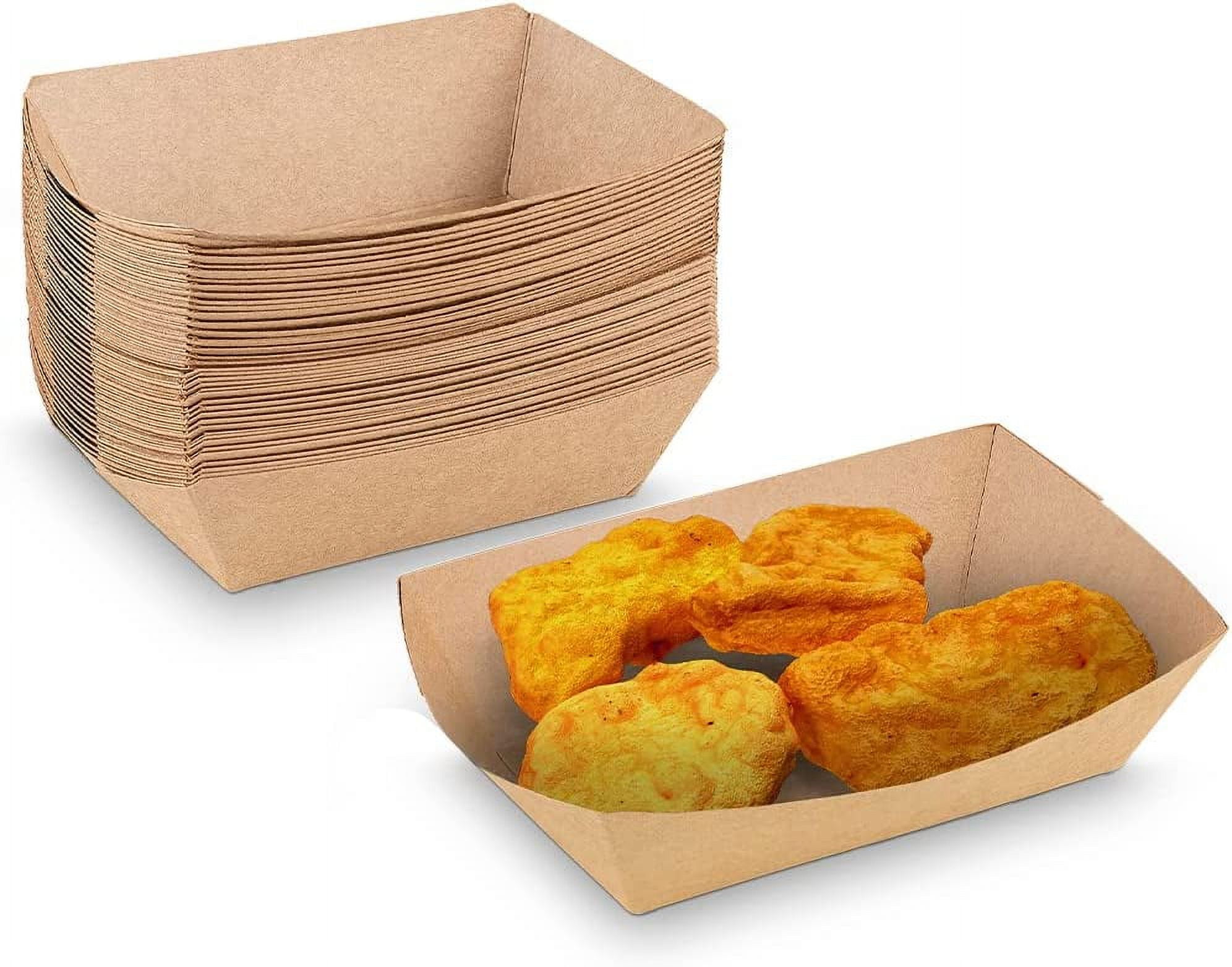 MT Products .50 lb Brown Paper Food Trays Paper / Nacho Trays - 100 ...