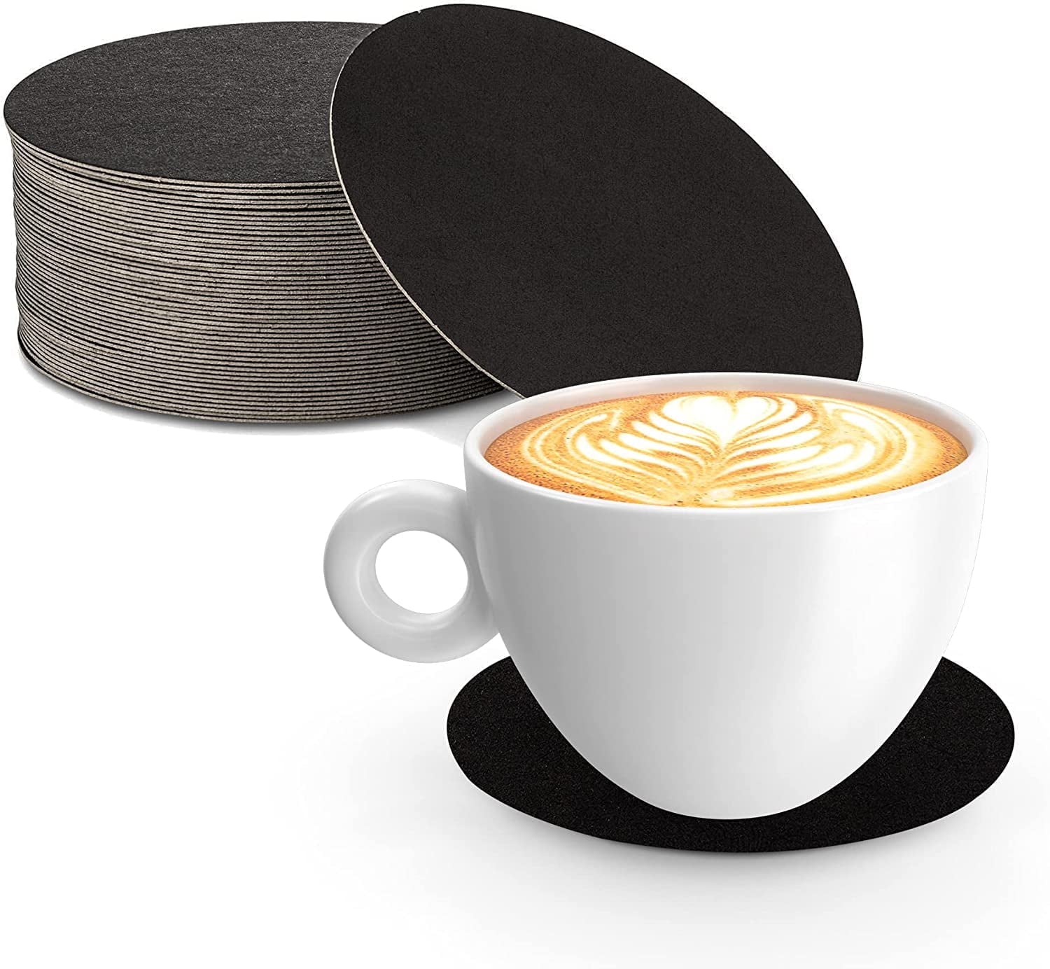 MT Products Black Drink Coasters 4