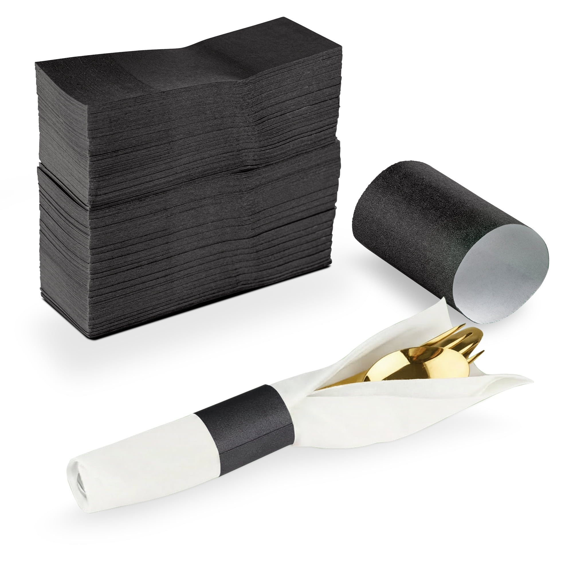 MT Products Black Paper Napkin Bands Self Adhesive - Pack of 750 ...