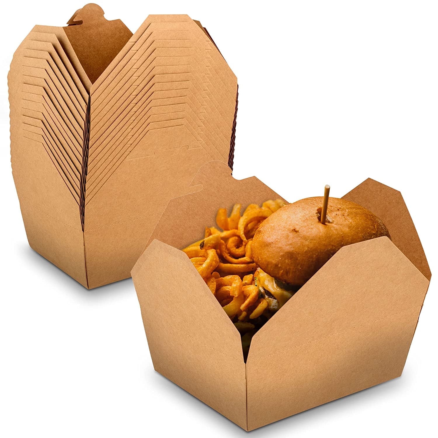 MT Products Brown Paper Food to go Containers Disposable - Pack of 15 ...