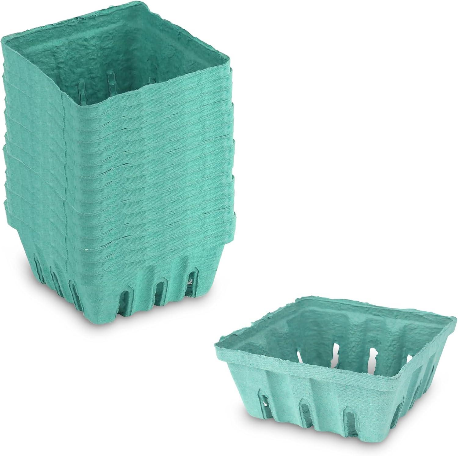 MT Products Green Berry Basket 1/2 Pint - Molded Pulp Fiber Vented ...