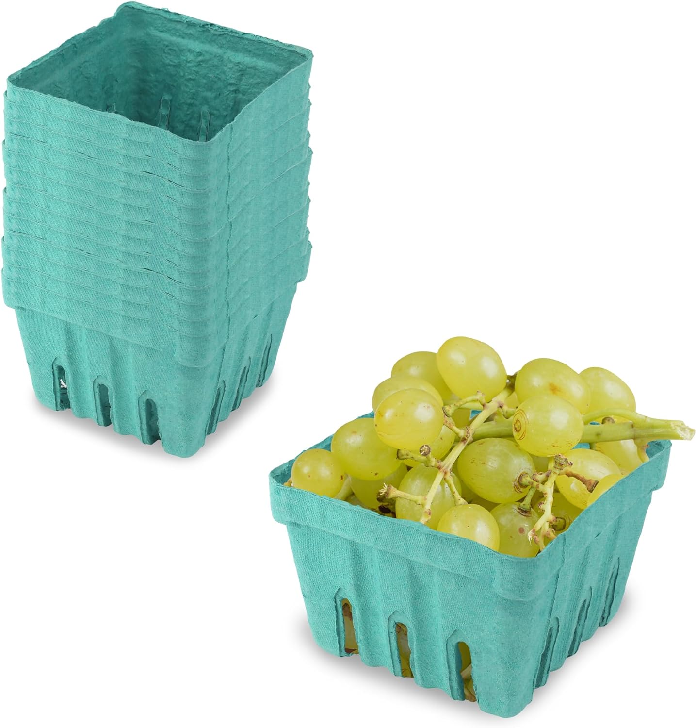 Pint Green Molded Pulp Fiber Berry / Produce Basket - 40 Pieces ...